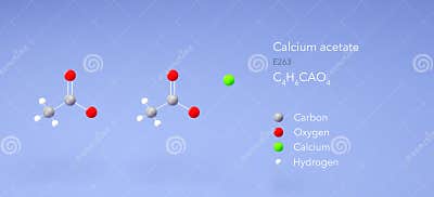 Calcium Acetate Molecule, Molecular Structures, Food Preservative E263 ...