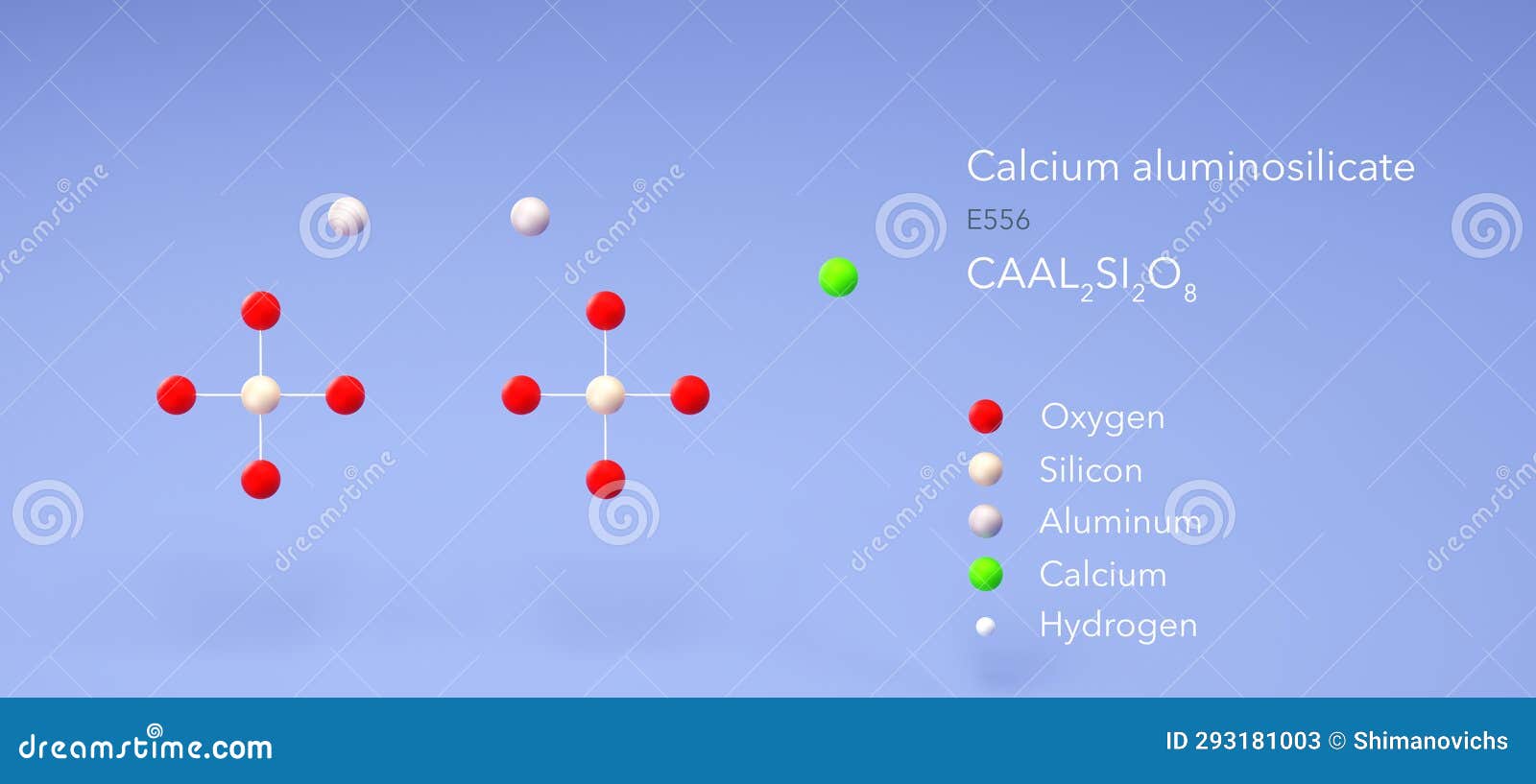 Calcium Aluminosilicate Molecule, Molecular Structures, Anti-caking ...