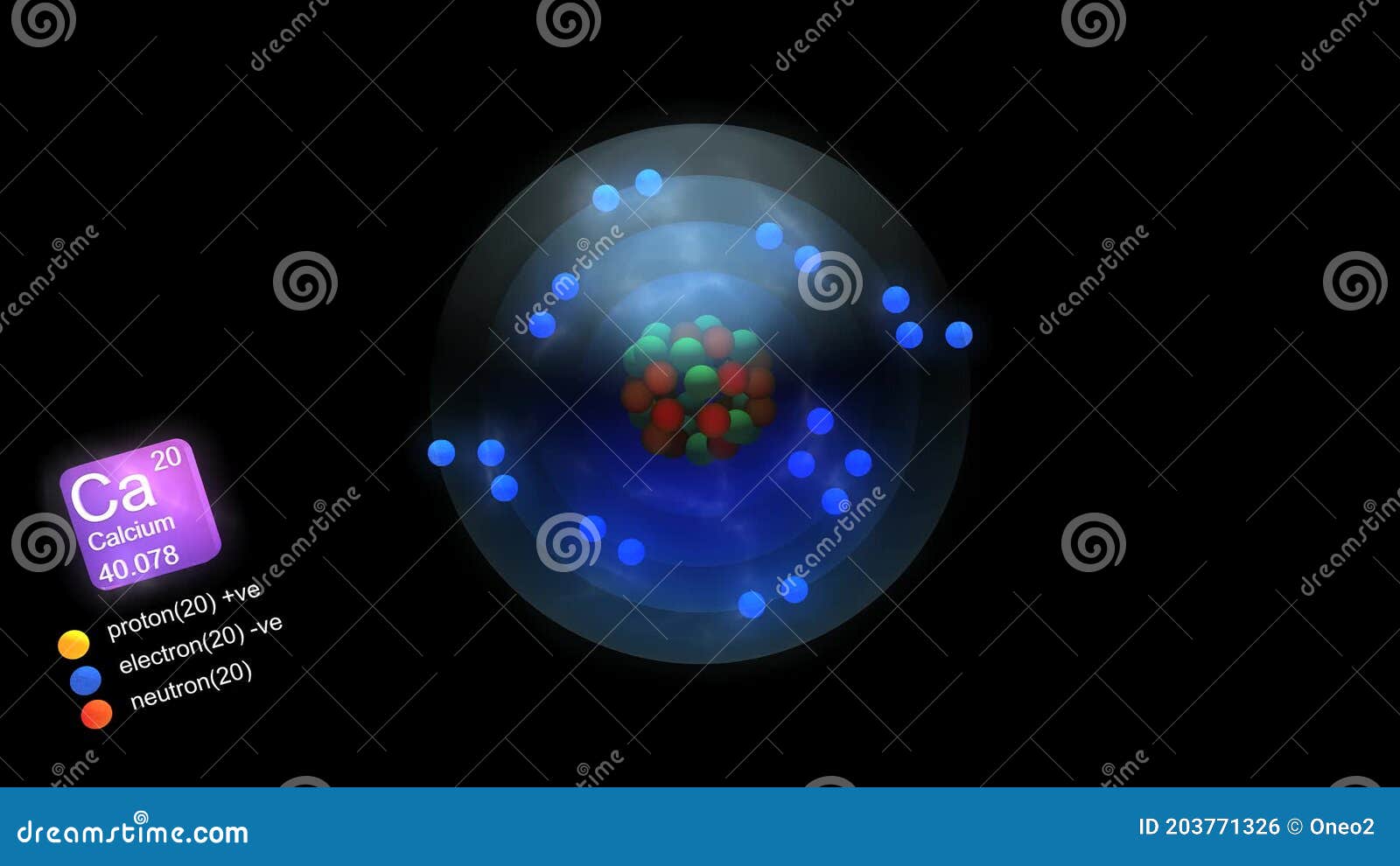 Calcium Atom, with Element`s Symbol Stock Footage - Video of proton ...