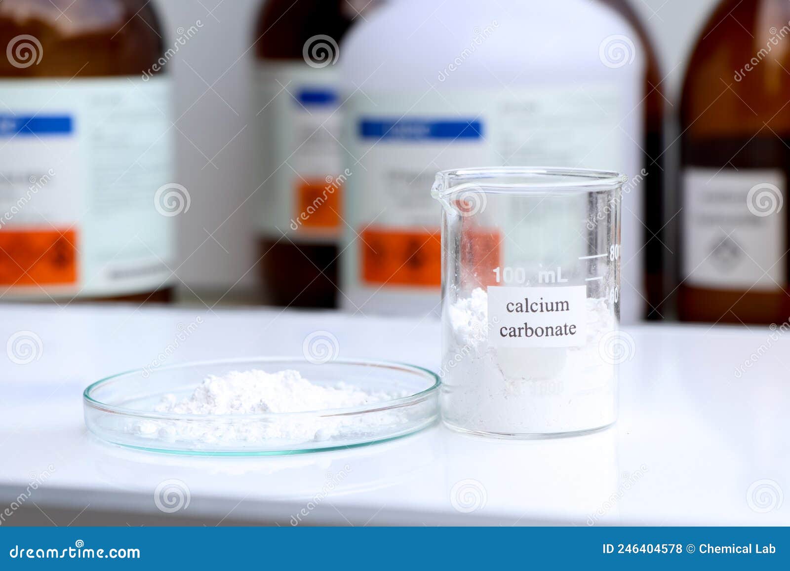 Calcium Carbonate is Used in Laboratory or in the Industry Stock Photo ...