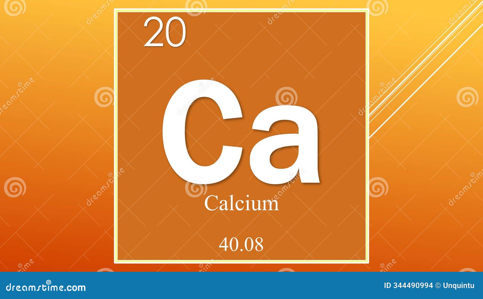Calcium Chemical Element Symbol on Orange Abstract Background Stock ...