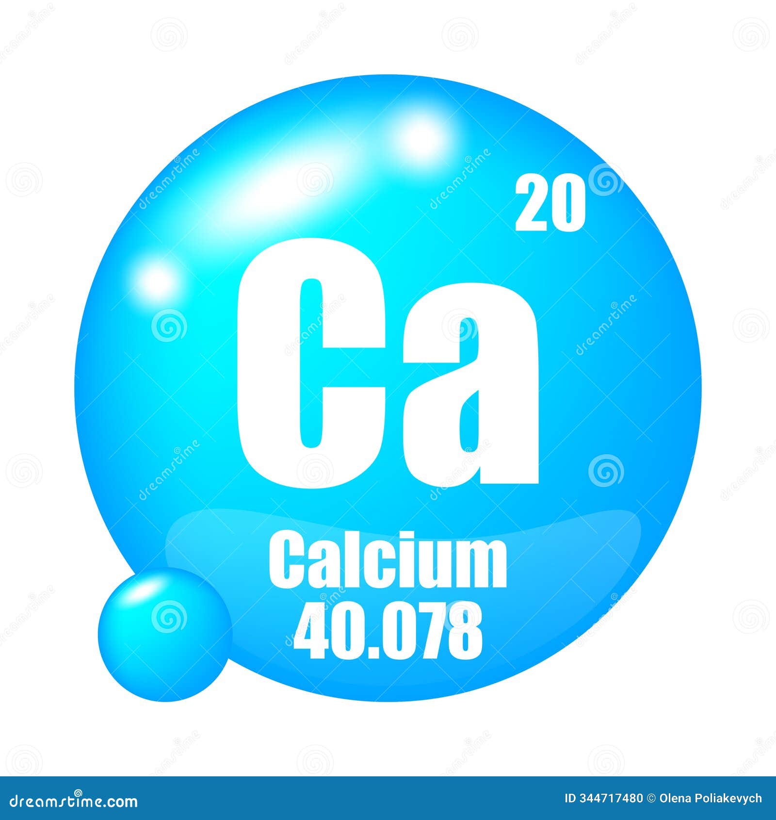 Calcium Element On The Periodic Table, Soft Metal With Symbol Sc ...