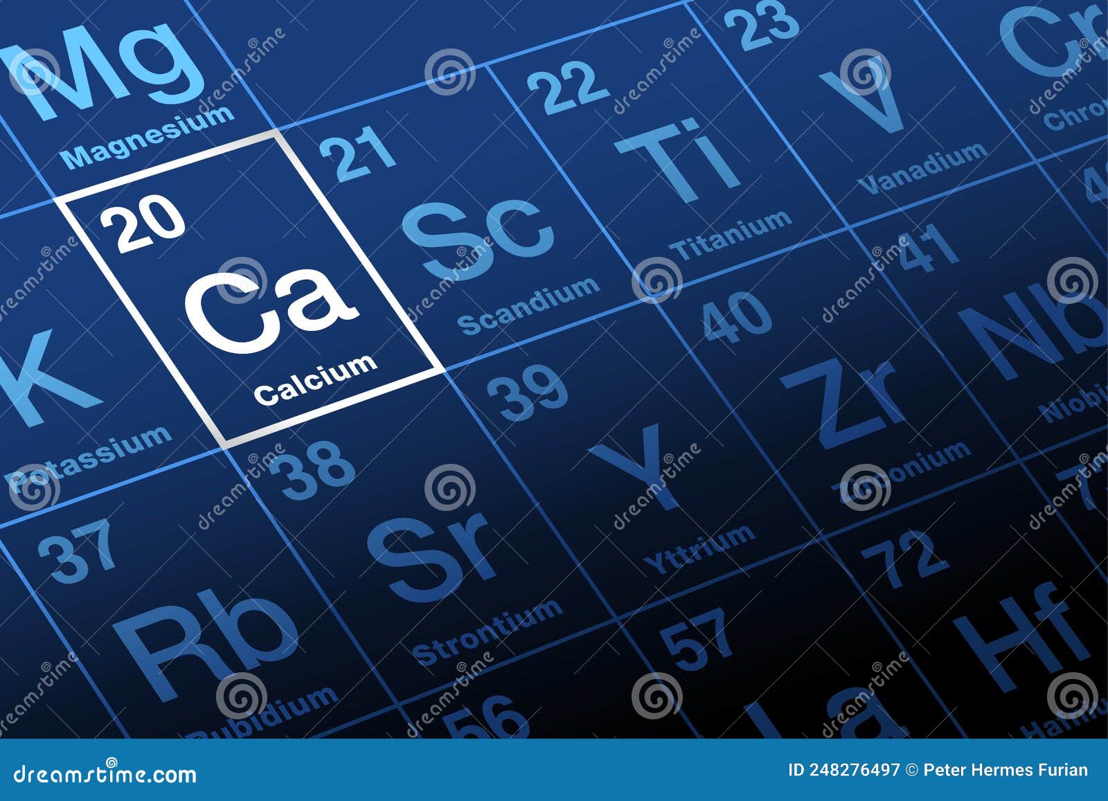 Calcium, with Symbol Ca, on the Periodic Table of the Elements Stock ...