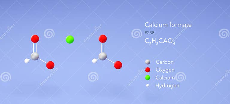 Calcium Formate Molecule, Molecular Structures, Preservative E238, 3d ...