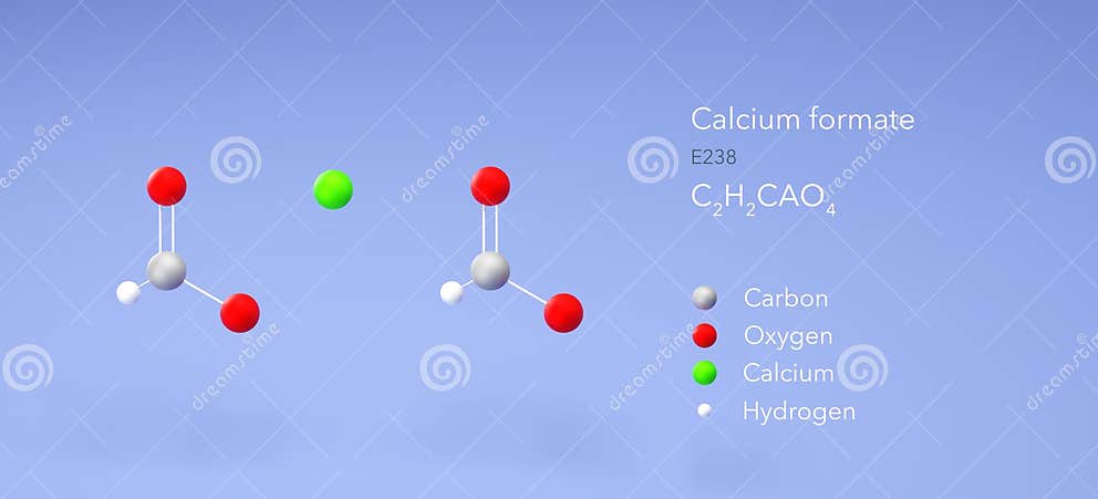 Calcium Formate Molecule, Molecular Structures, Preservative E238, 3d ...