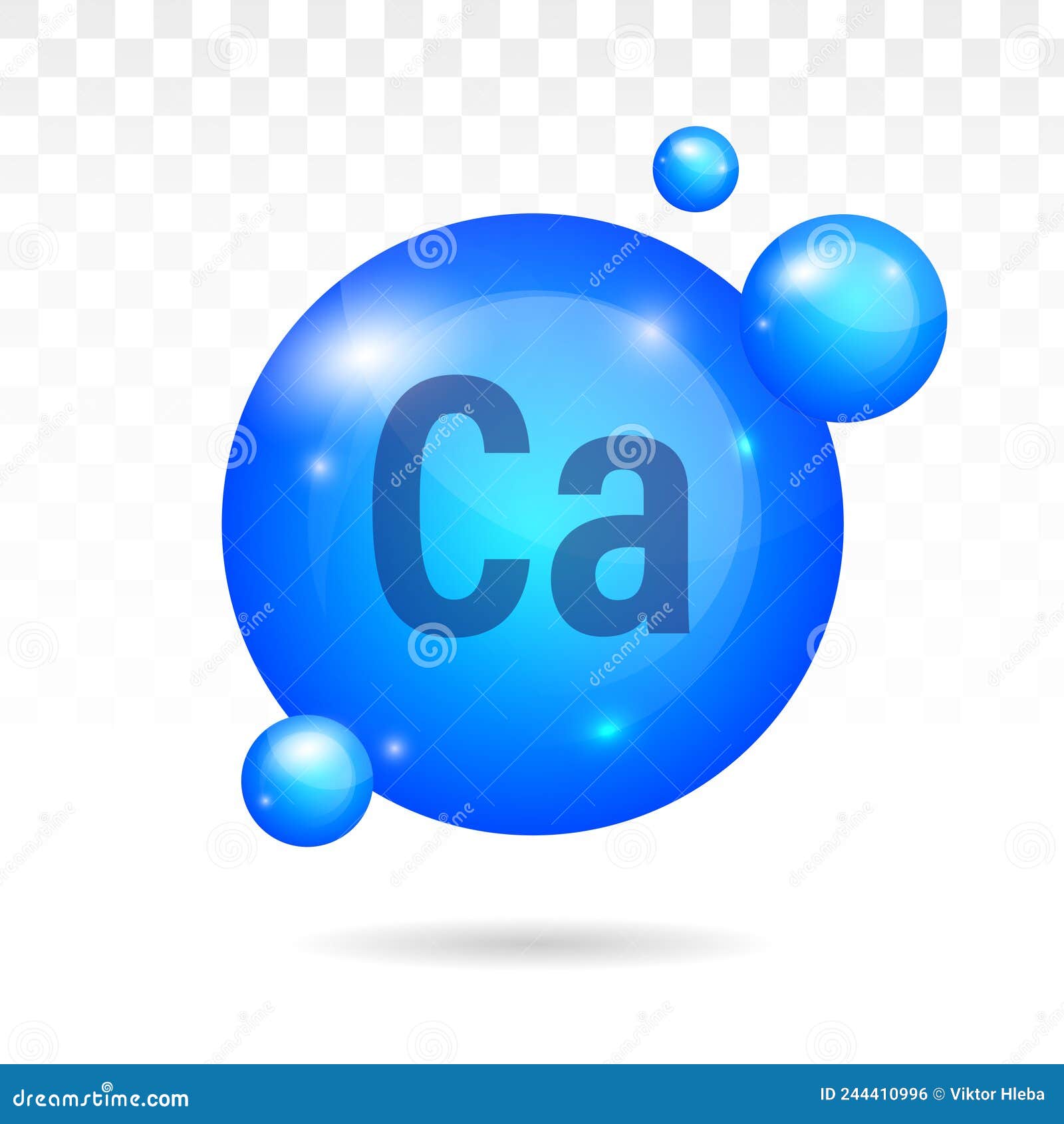 Calcium Mineral Blue Icon. Vector 3D Drop Pill Capsule Stock Vector ...