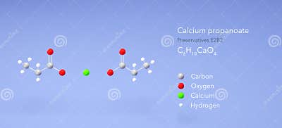 Calcium Propanoate Molecule, Molecular Structures, Food Additive E282, 3d Model, Structural ...