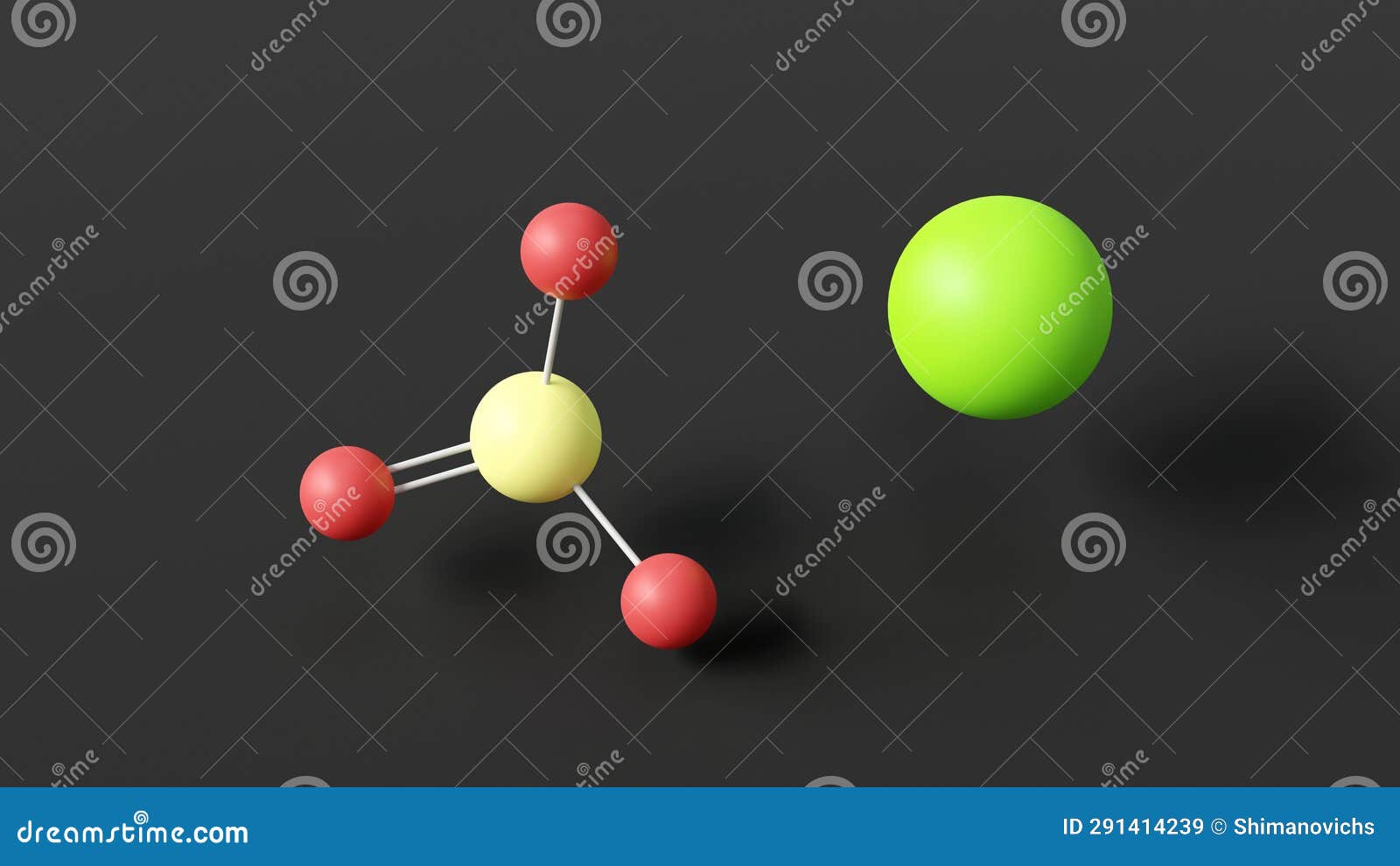 Calcium Sulfite Molecule, Molecular Structure, Preservative E226, Ball ...