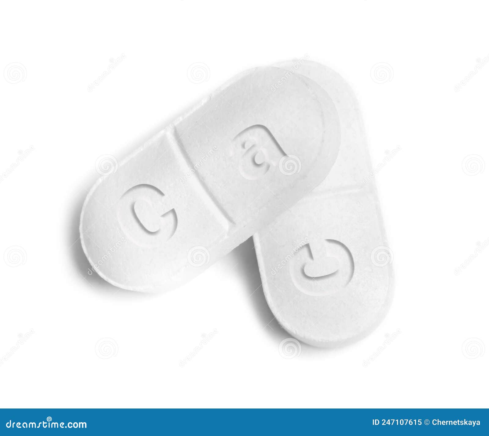 Calcium Supplement. Pills on White Background, Top View Stock Image ...