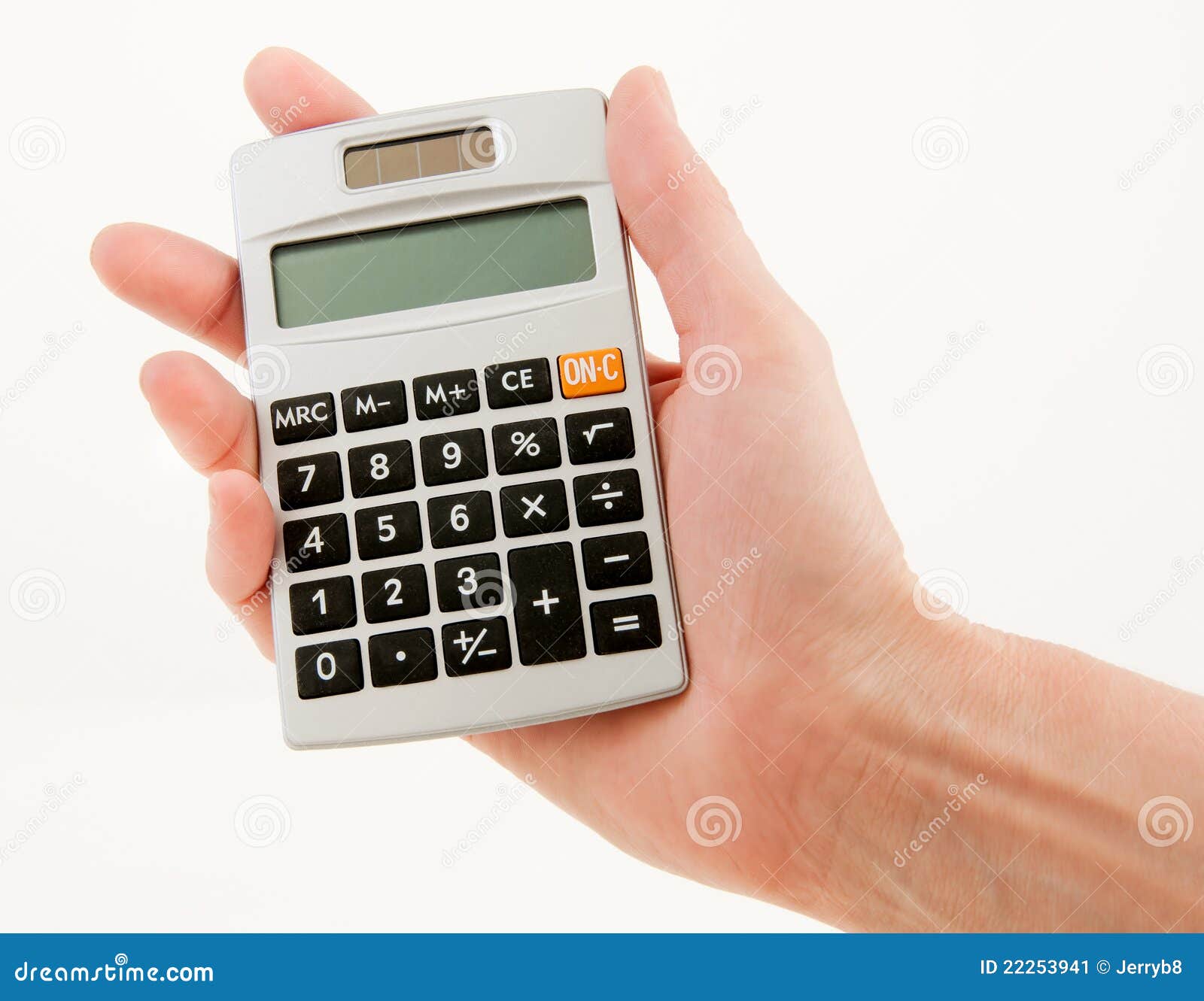 Calculadora Moderna Handheld Imagen de archivo - Imagen de blanco ...