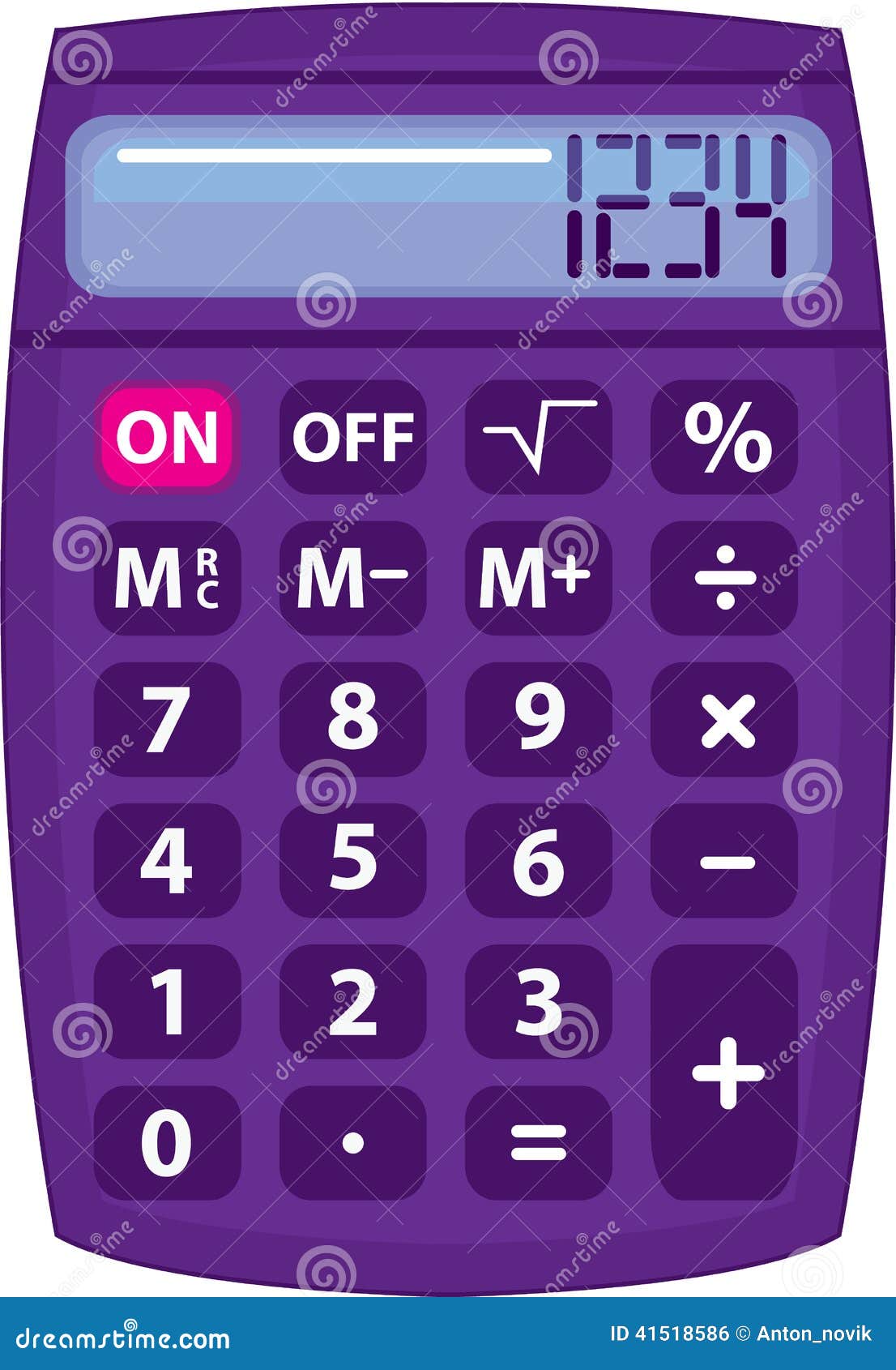 Calculadora roxa ilustração do vetor. Ilustração de equipamento - 41518586