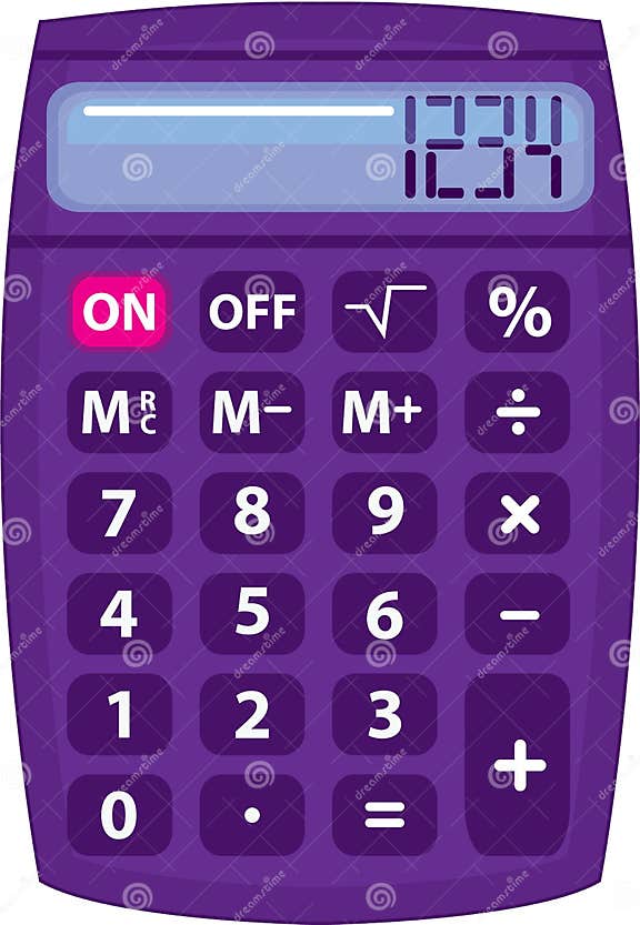 Calculadora roxa ilustração do vetor. Ilustração de equipamento - 41518586