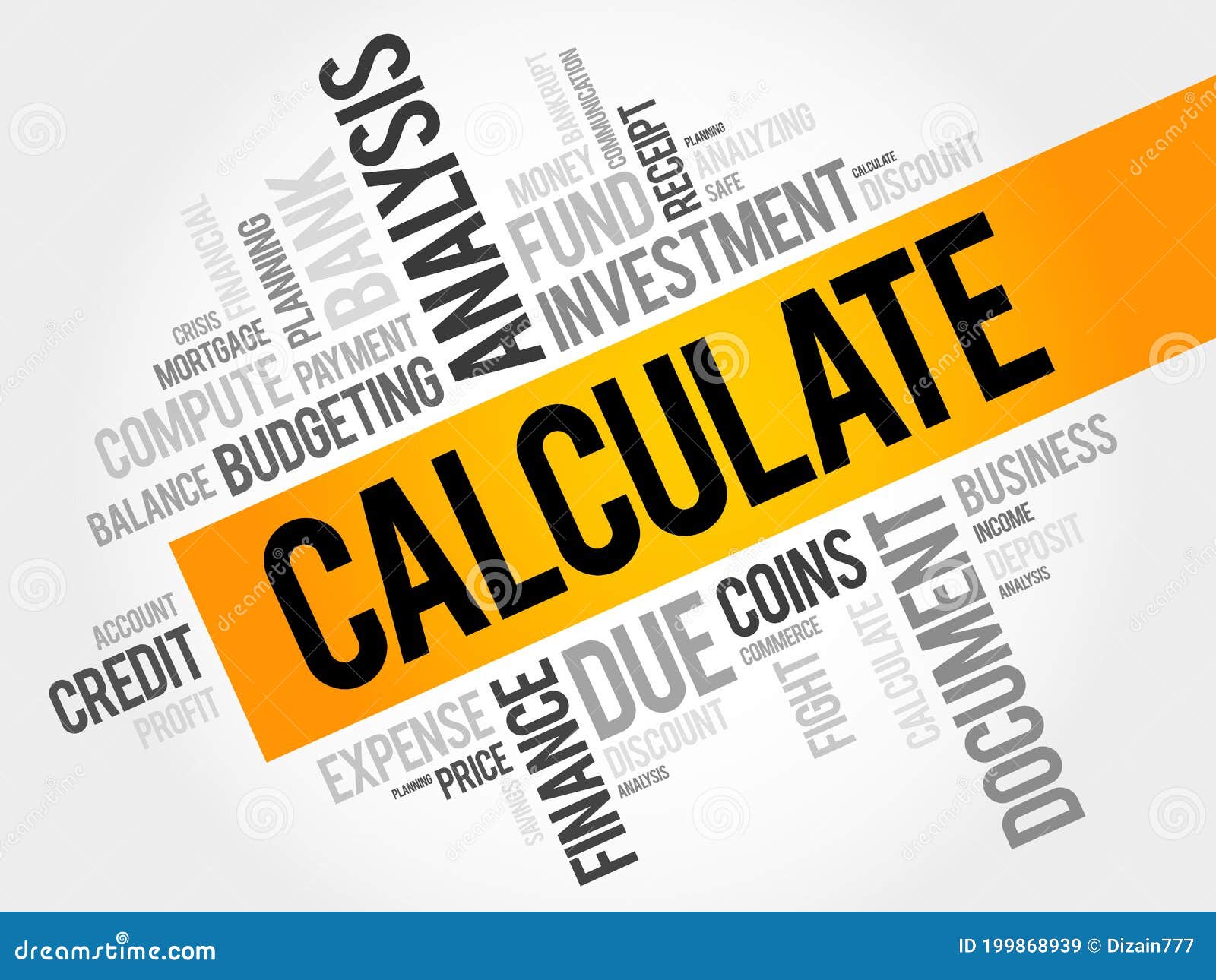 CALCULATE Word Cloud Background Stock Illustration - Illustration of ...