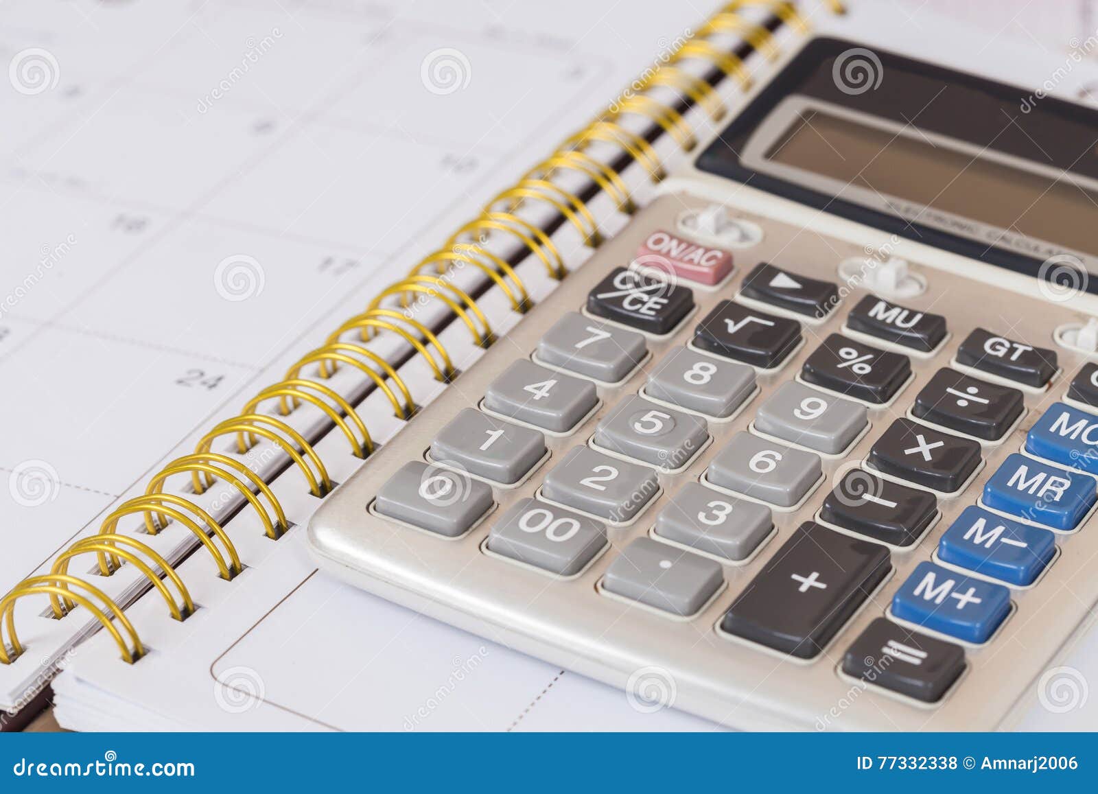 Calculate on calendar book stock photo. Image of economic - 77332338