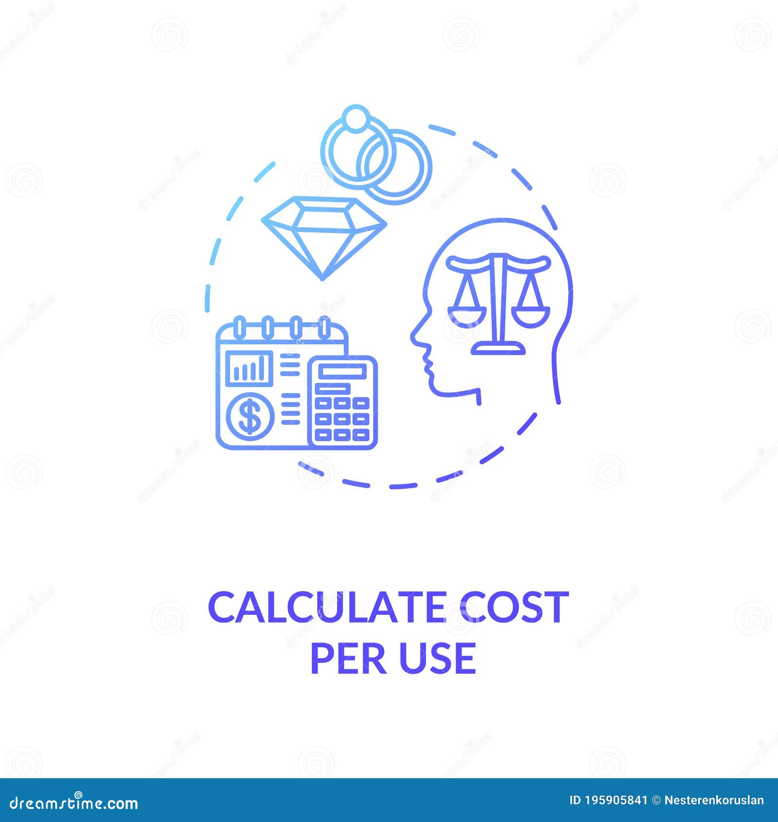 Calculate Cost Per Use Concept Icon Stock Vector - Illustration of cost ... Calculate Cost Per Use Concept Icon Stock Vector - Illustration of cost ...