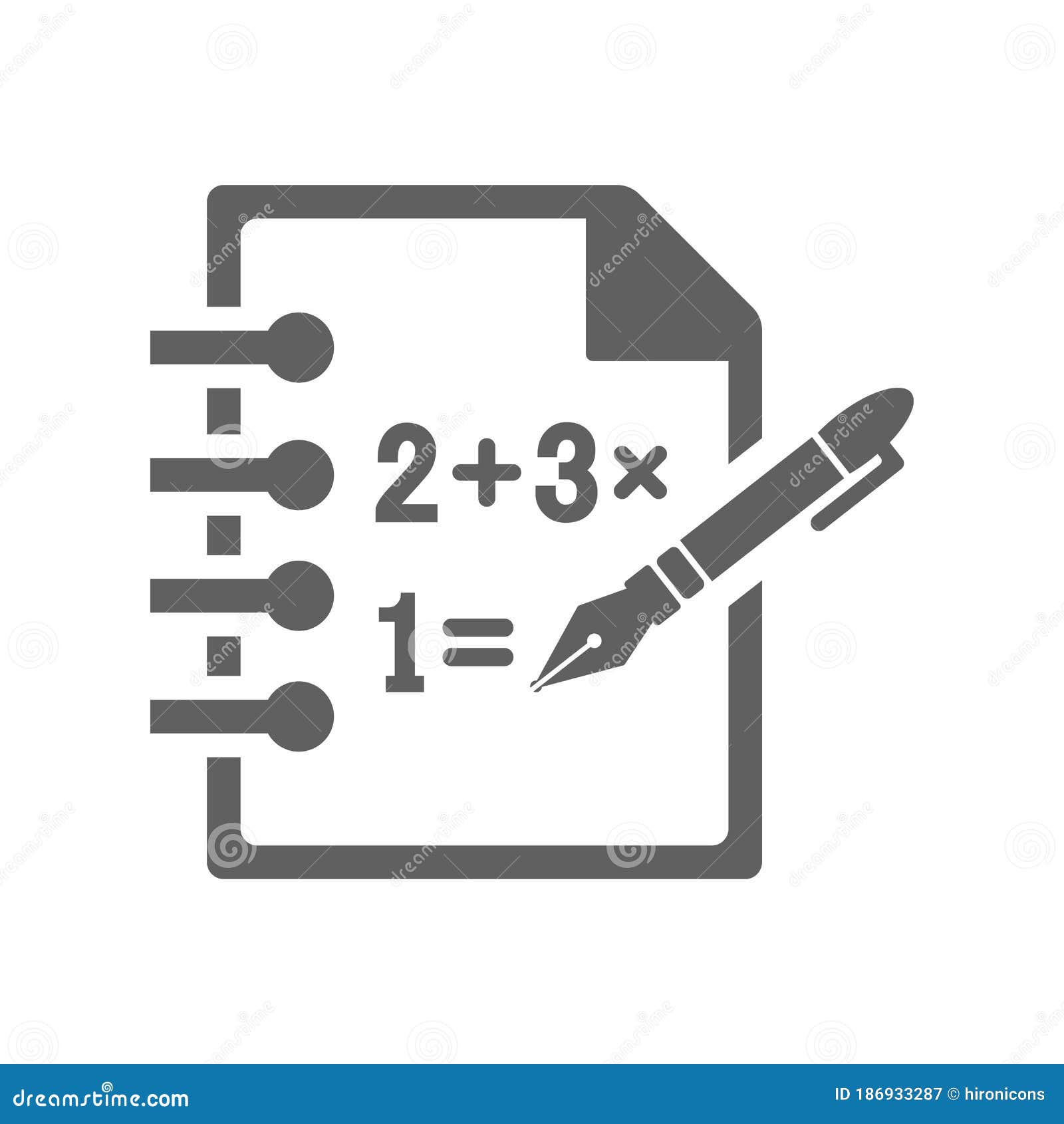 Calculate, Education, Math Paper Gray Icon Stock Illustration ...