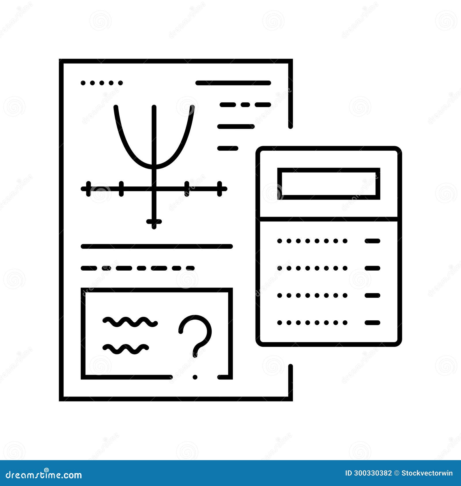 Calculate Math Science Education Line Icon Vector Illustration Stock ...