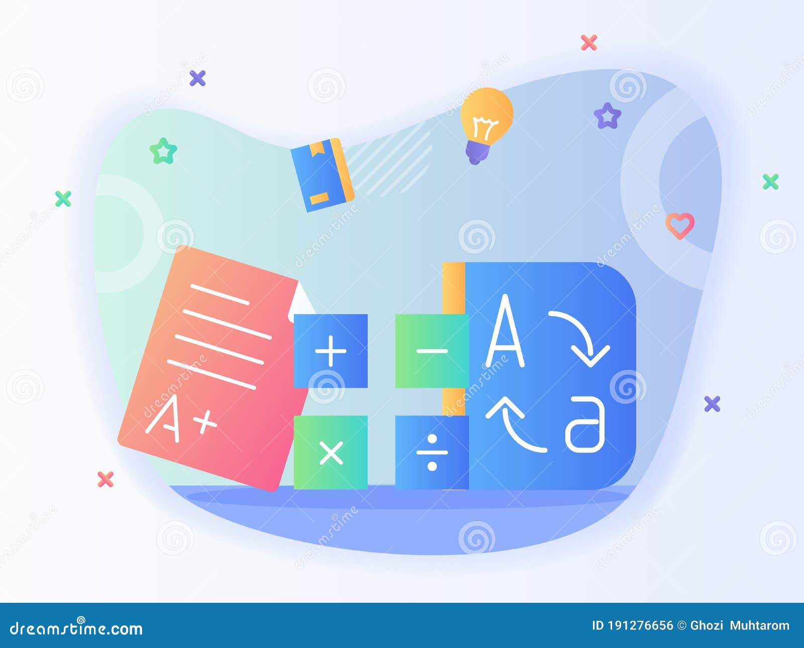 Calculate Mathematics Book Math Science Concept with Flat Style Stock ...