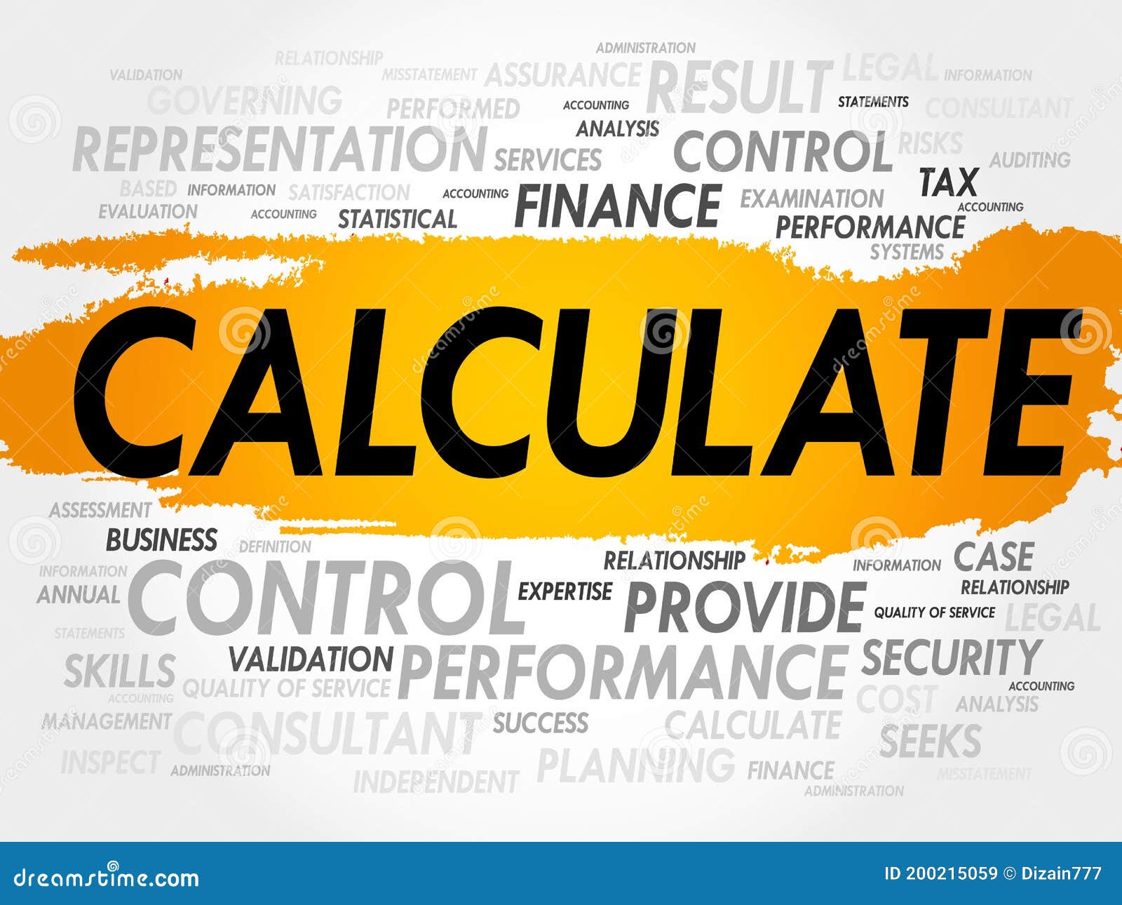 CALCULATE word cloud stock illustration. Illustration of finance ...