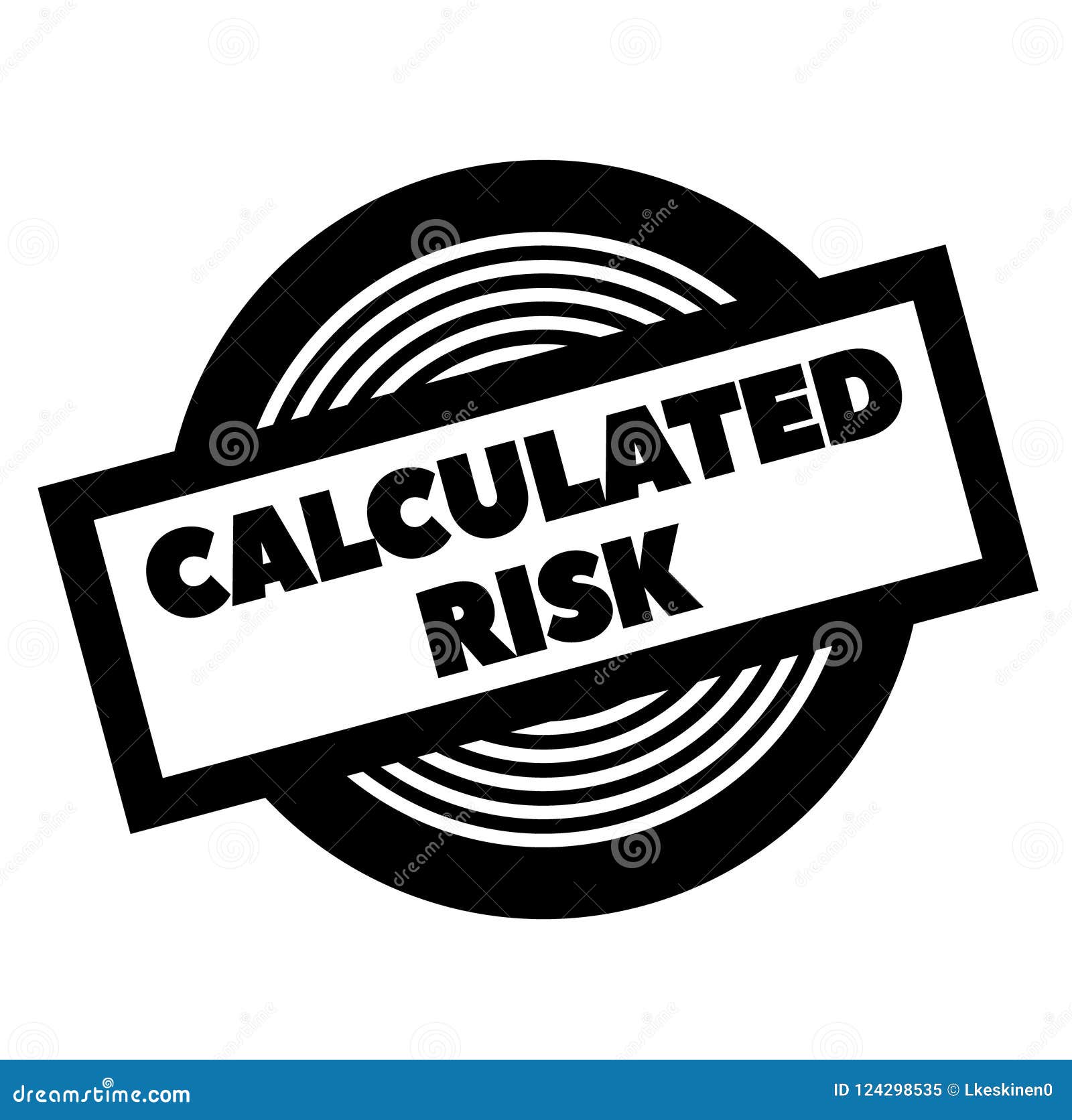 Calculated Risk Black Stamp Cartoon Vector | CartoonDealer.com #124380615