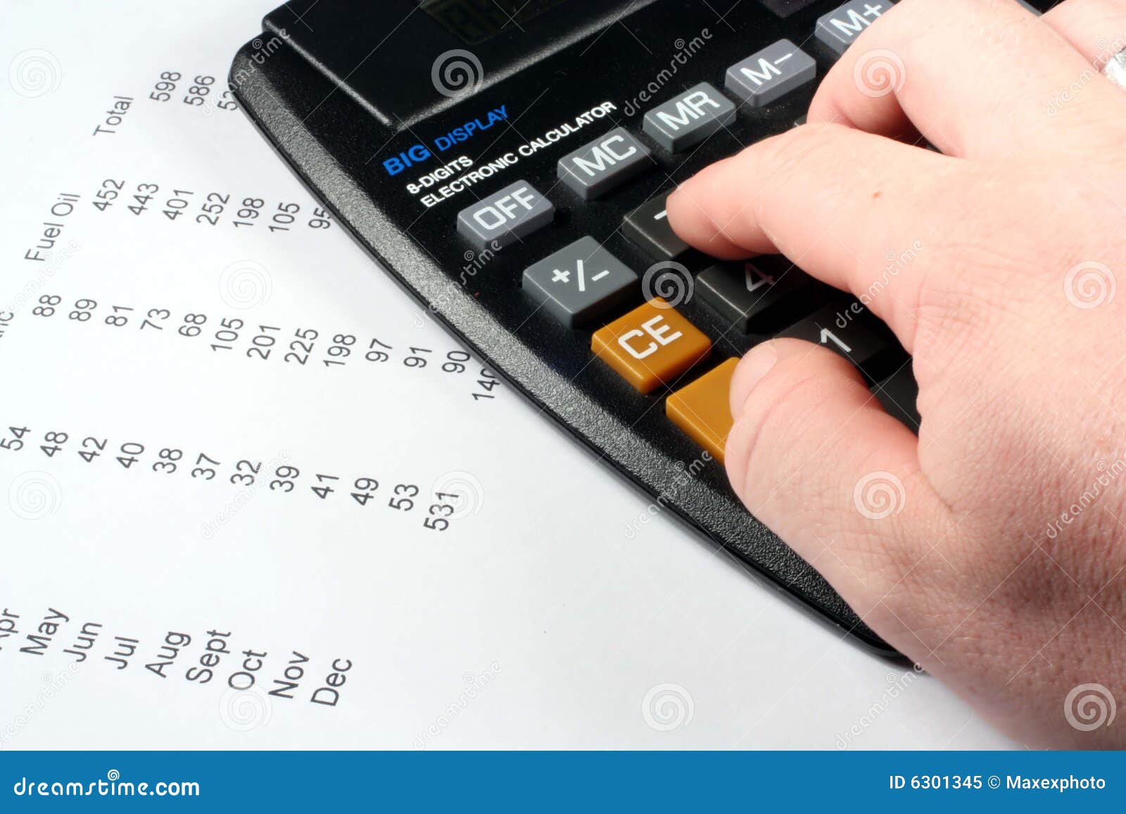 Calculating Bills Picture. Image: 6301345
