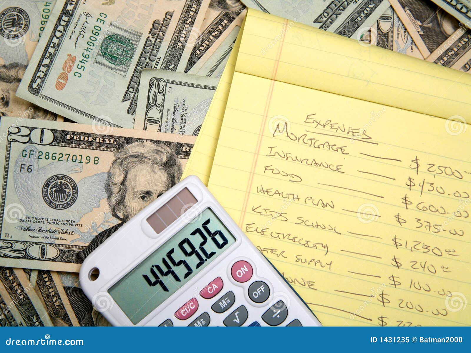 Calculating a budget stock image. Image of expenses, numbers - 1431235