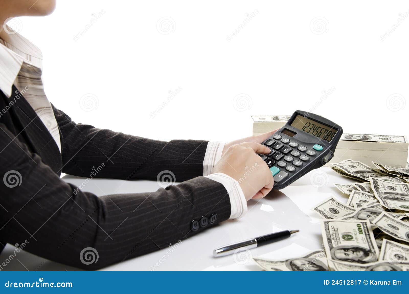 Calculating money stock image. Image of space, copy, calculator - 24512817