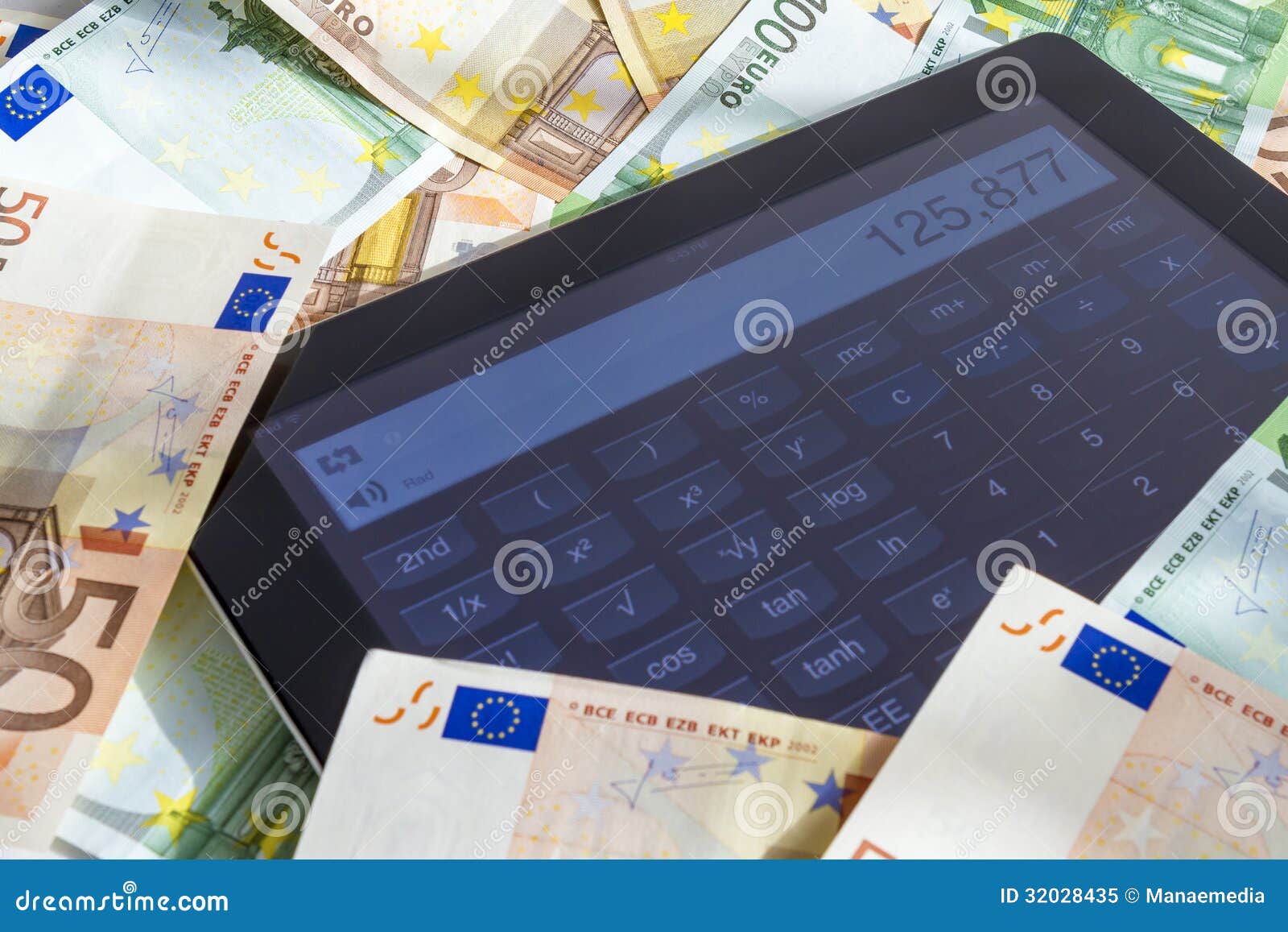 Calculating Money on Tablet Computer Stock Image - Image of counting ...