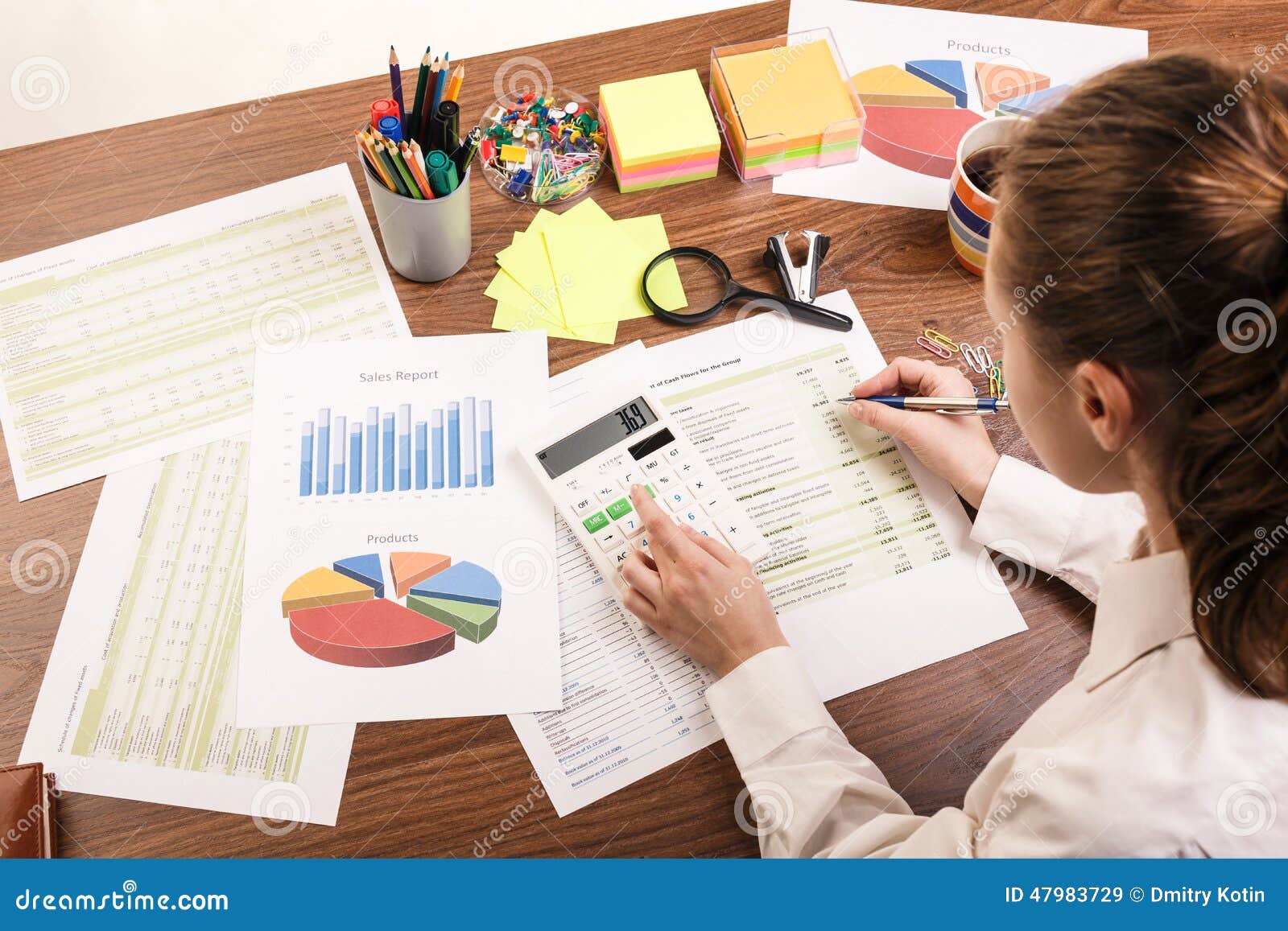 Calculating On The Office Desk Stock Image | CartoonDealer.com #47983729