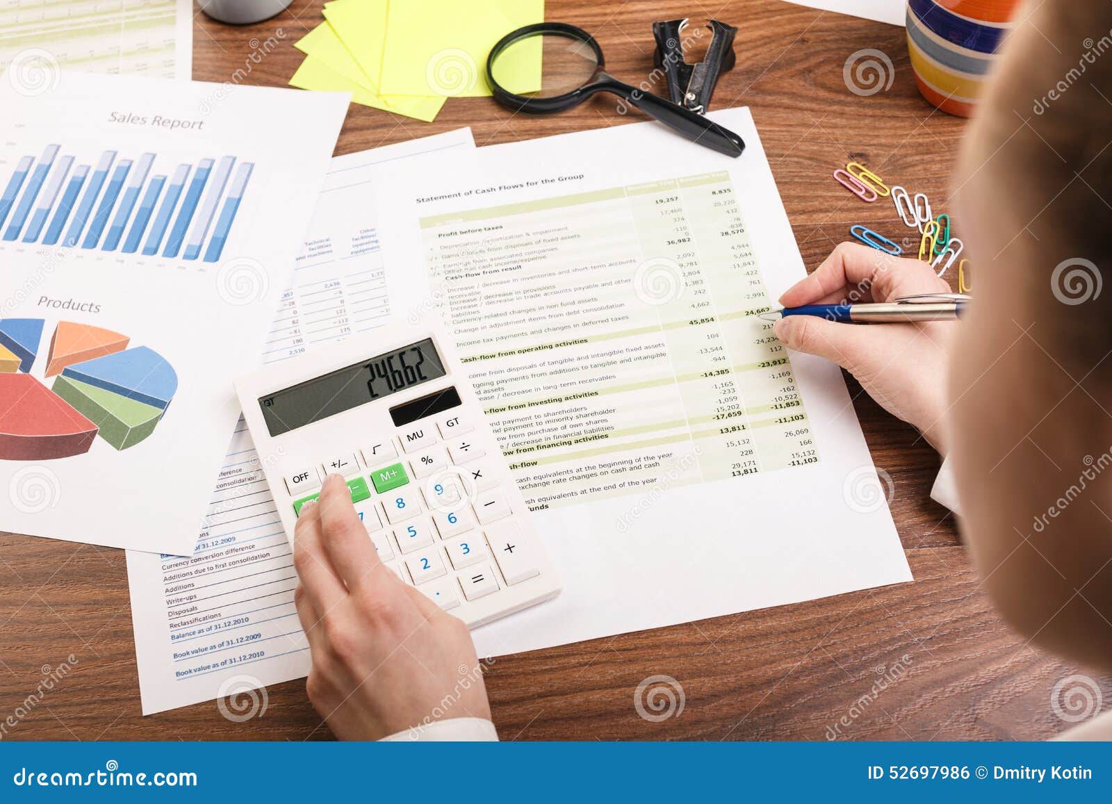 Calculating On The Office Desk Royalty-Free Stock Image | CartoonDealer ...