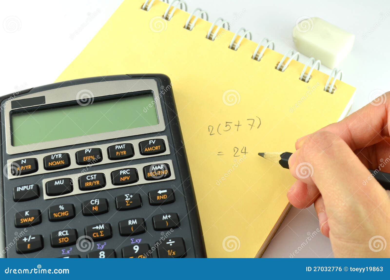 Calculating by Using Financial Calculator Stock Photo - Image of annual ...