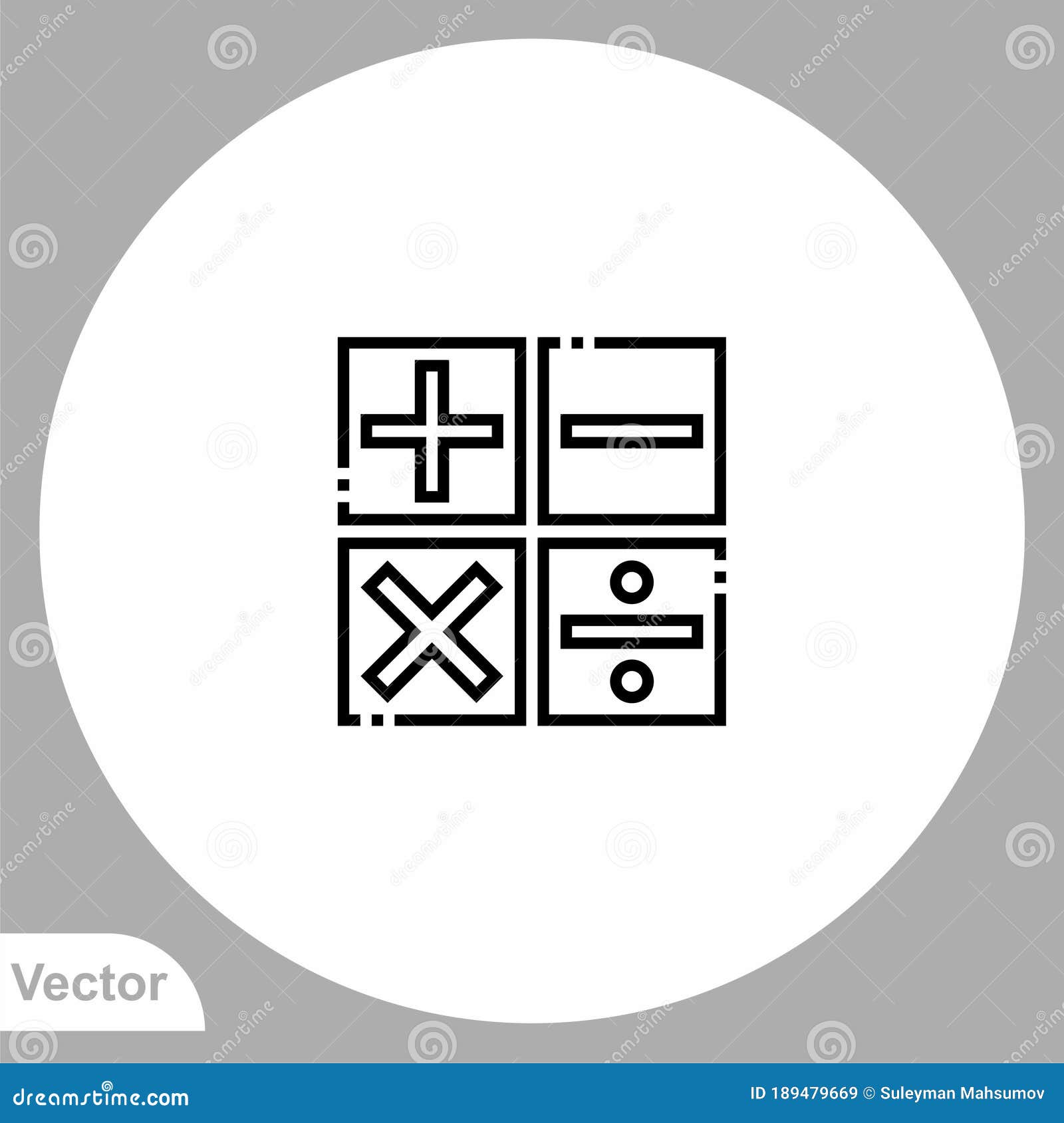 Calculating Vector Icon Isolated On Transparent Background, Line ...