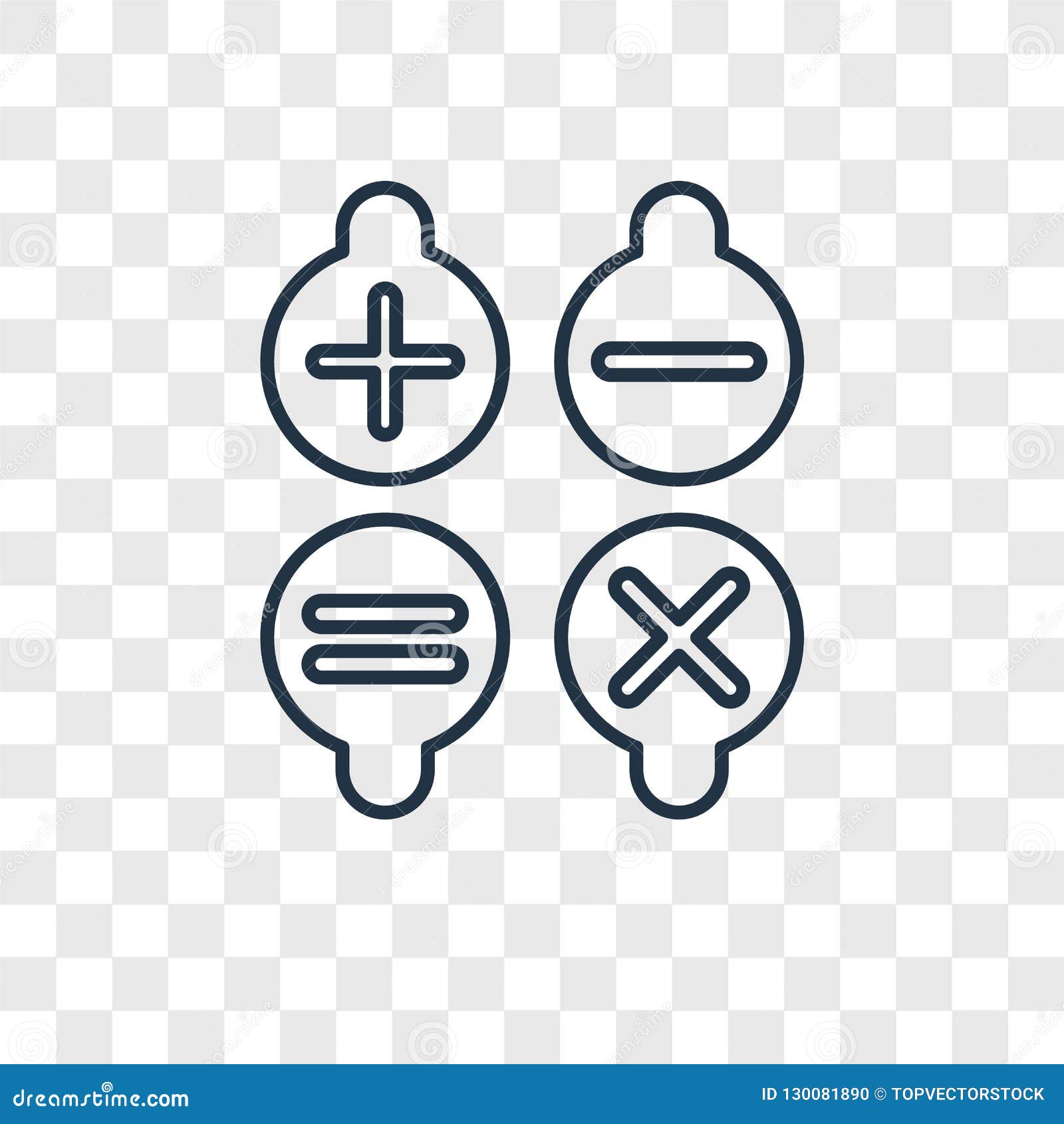 Calculating Vector Linear Icon Isolated on Transparent Background ...