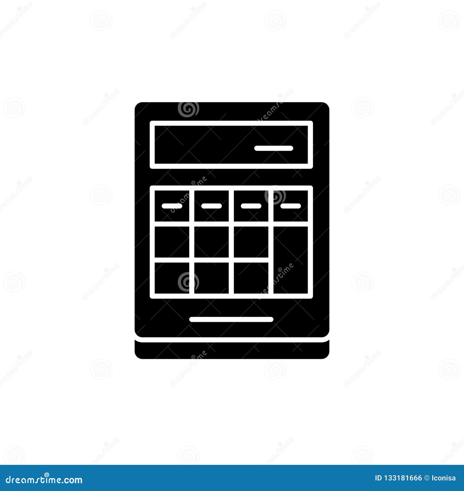 Calculation on the Calculator Black Icon, Vector Sign on Isolated ...