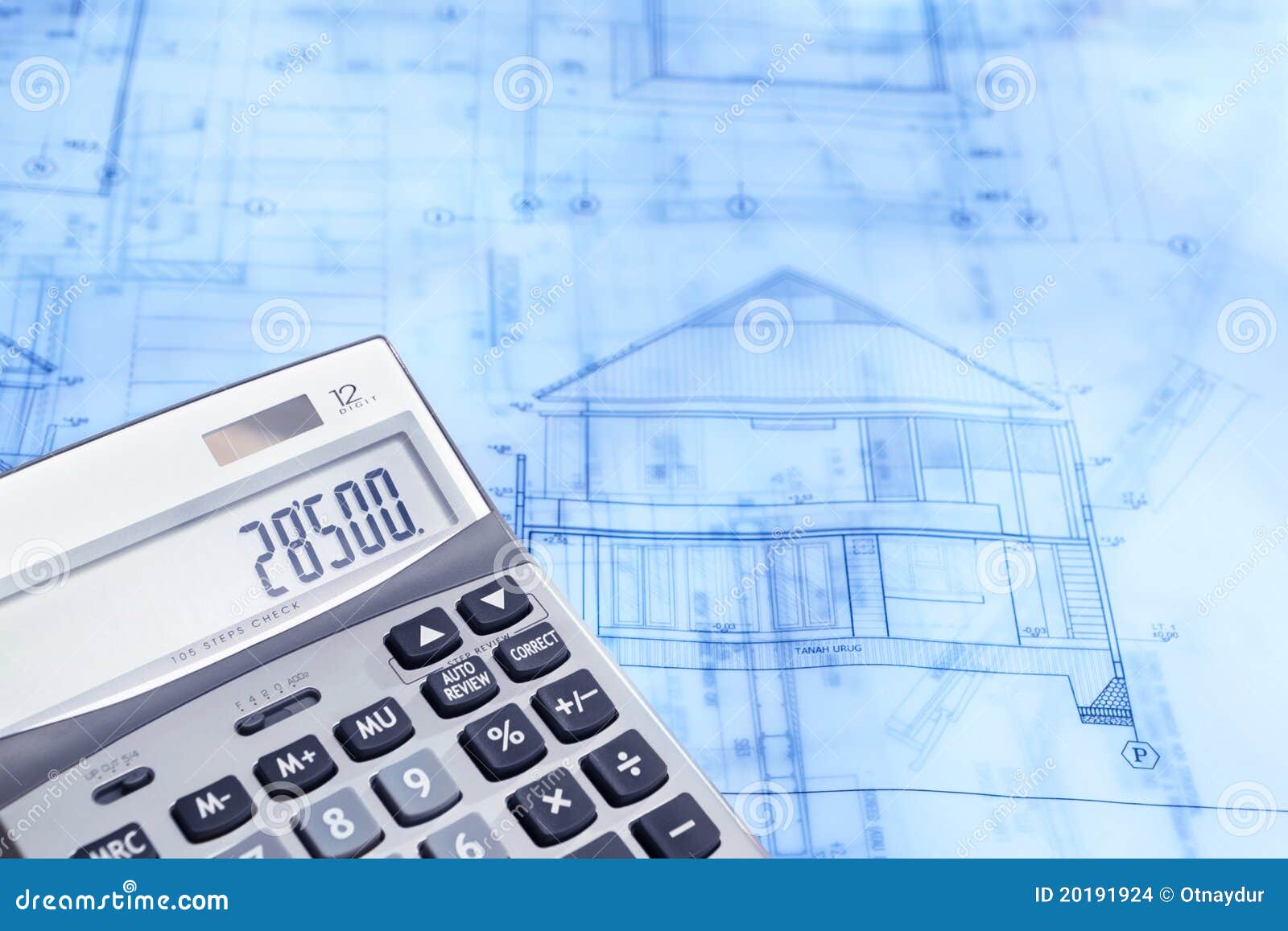 Calculation of Construction Stock Photo - Image of draft, printout ...