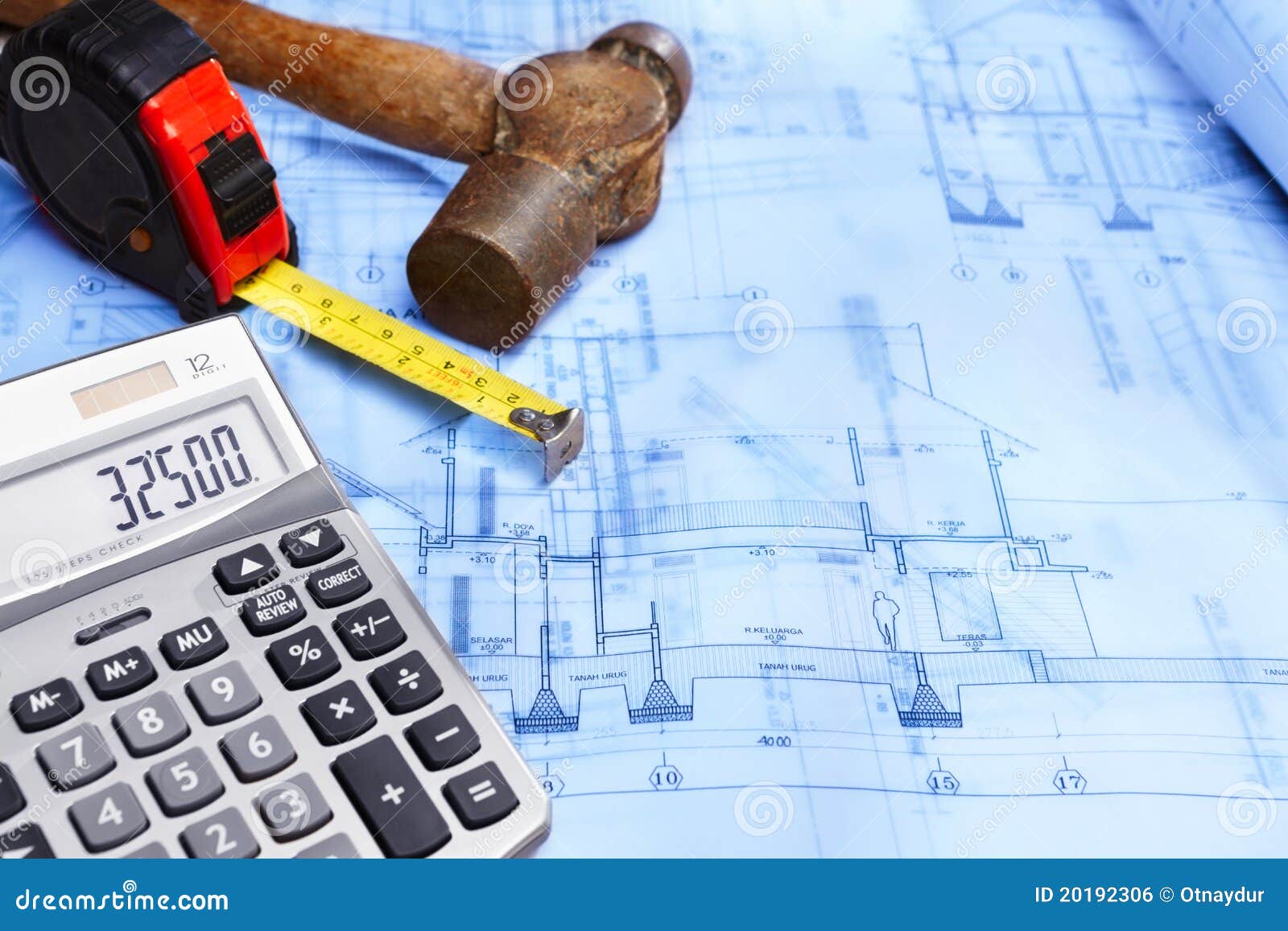 Calculation of Construction Stock Photo - Image of cost, paperwork ...