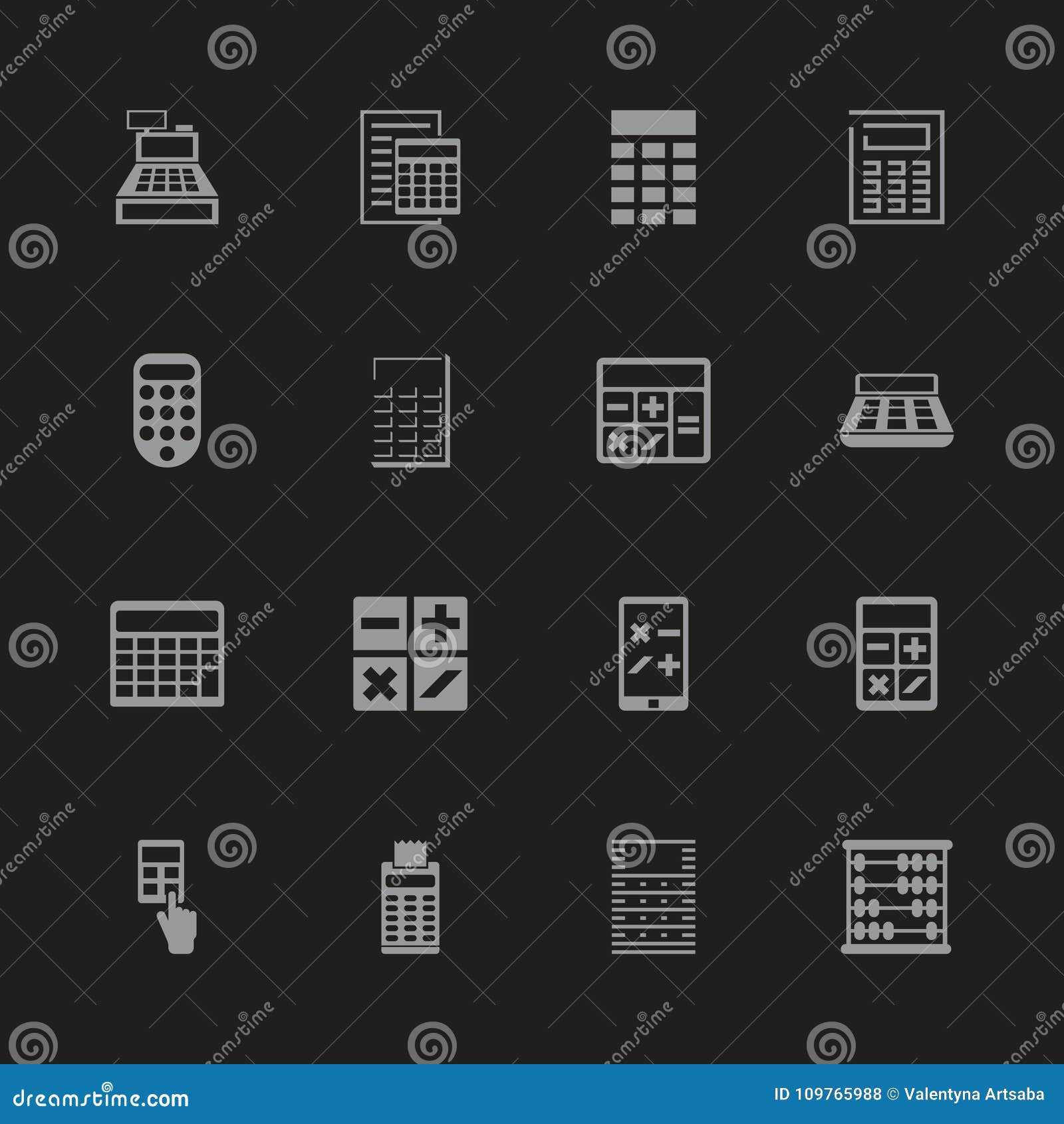 Calculation - Flat Vector Icons Stock Vector - Illustration of line ...