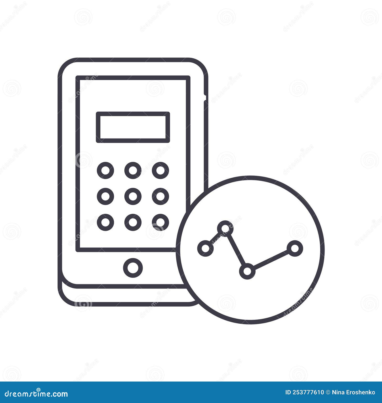 Calculation Line Icon, Outline Symbol, Vector Illustration, Concept ...