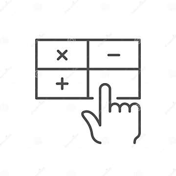 Calculation Process Line Outline Icon Stock Vector - Illustration of ...