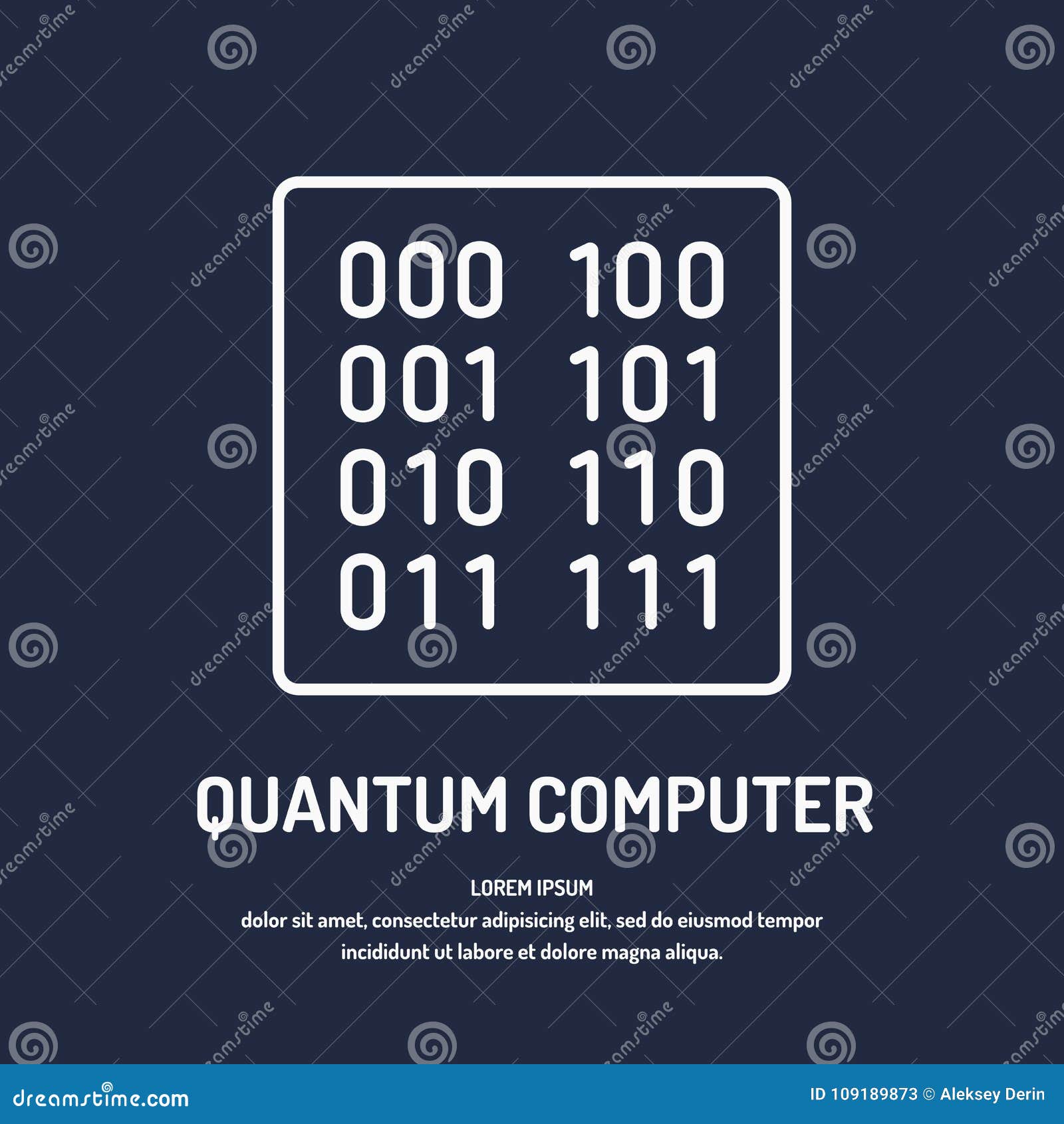 Calculation Quantum Computer. Analysis and Data Transfer Stock Vector ...