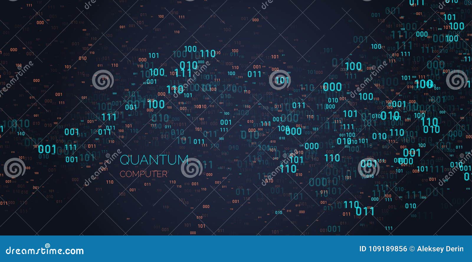 Calculation Quantum Computer. Analysis and Data Transfer Stock Vector ...