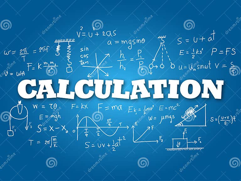 Calculation Word on Light Blue Background. Vector Illustration Stock ...