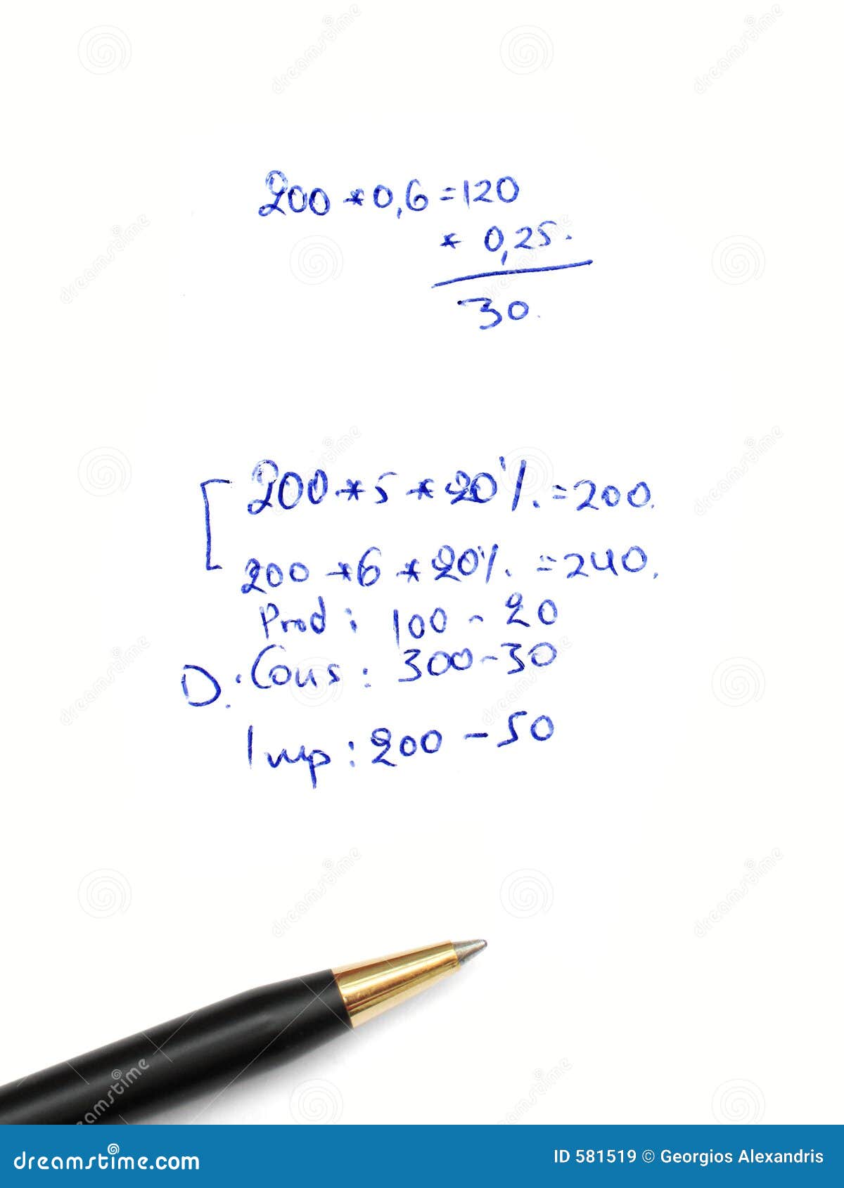 Calculations stock image. Image of university, subtraction - 581519