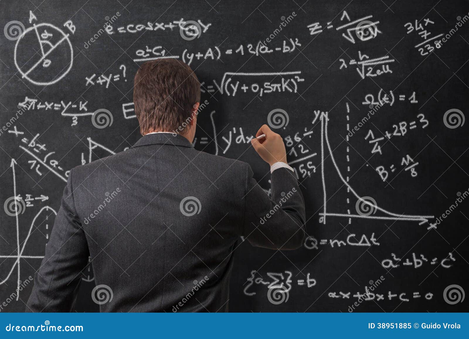 Calculations on the board stock image. Image of school - 38951885