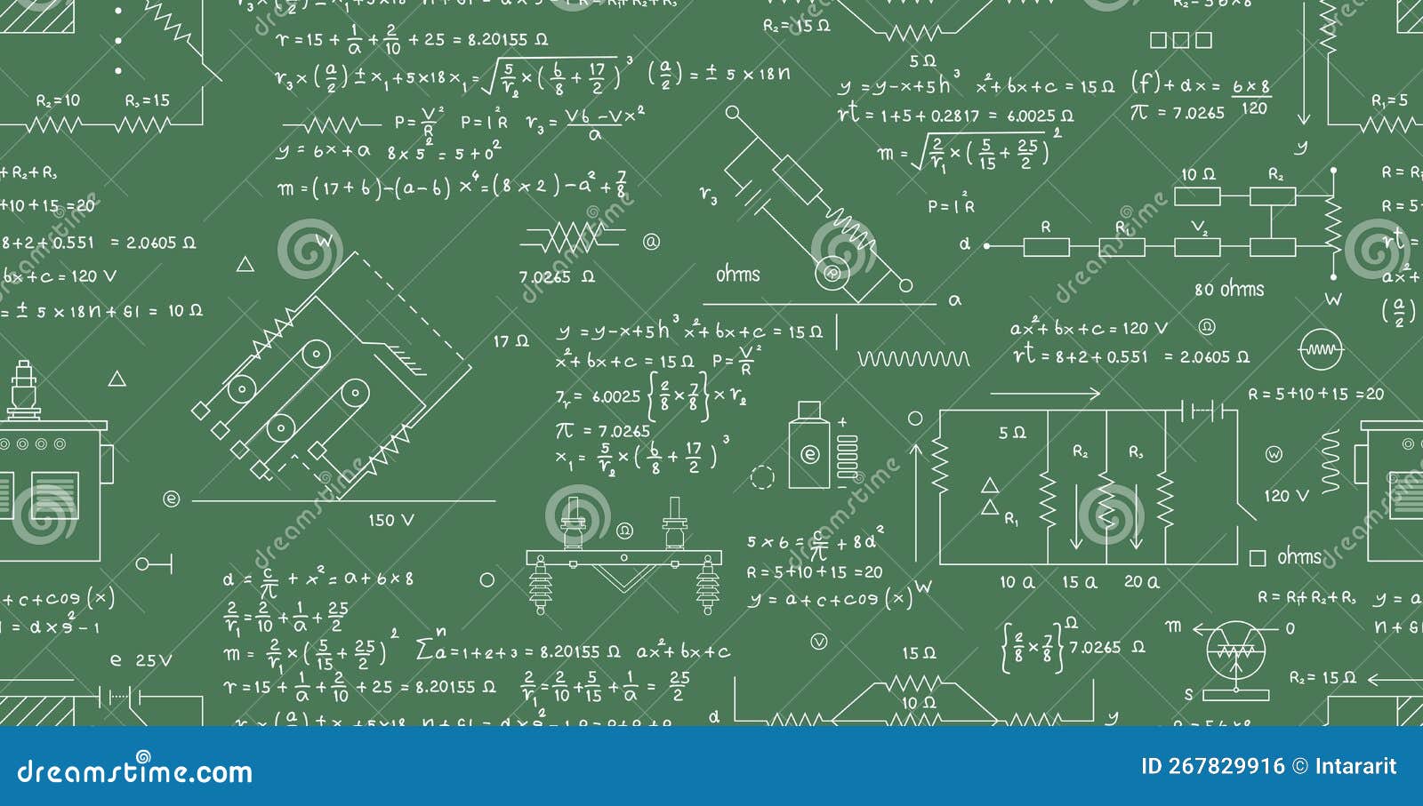 Calculations And Electrical Circuits. Vector Illustration ...