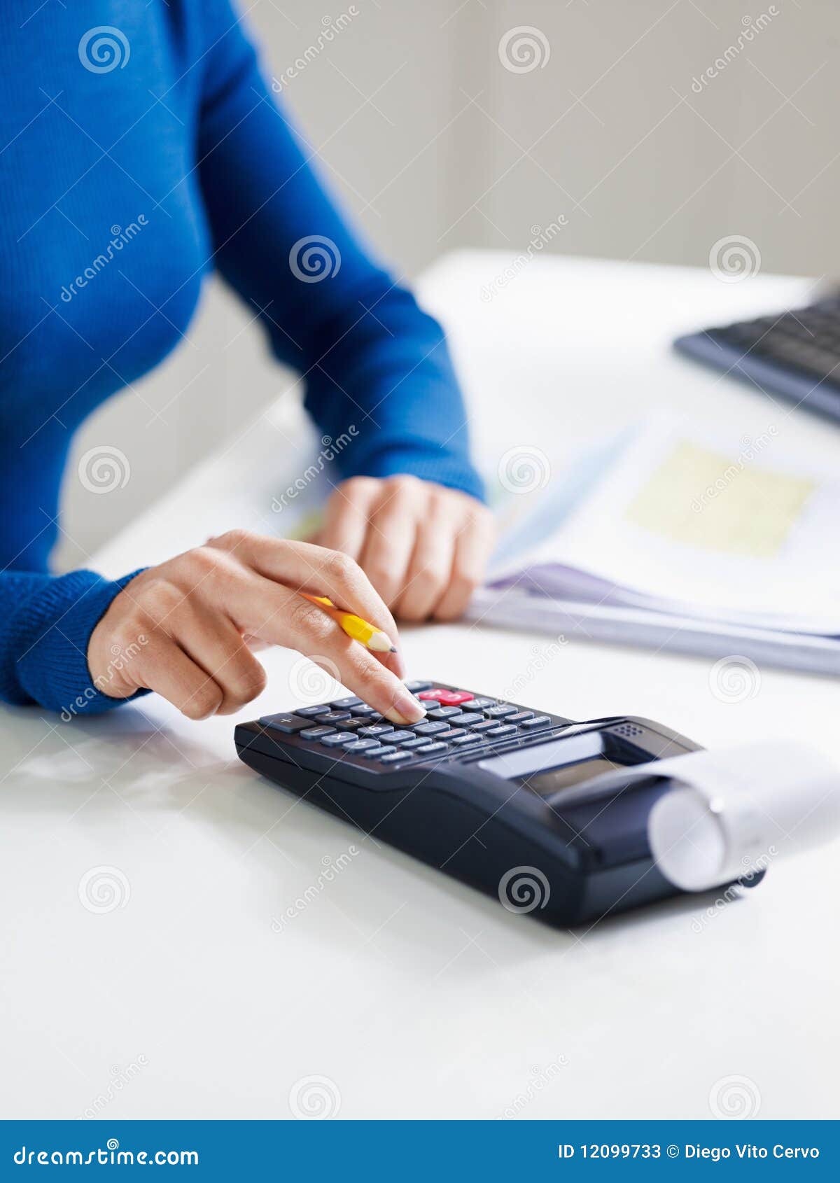 Calculator stock image. Image of pencil, copy, foreground - 12099733