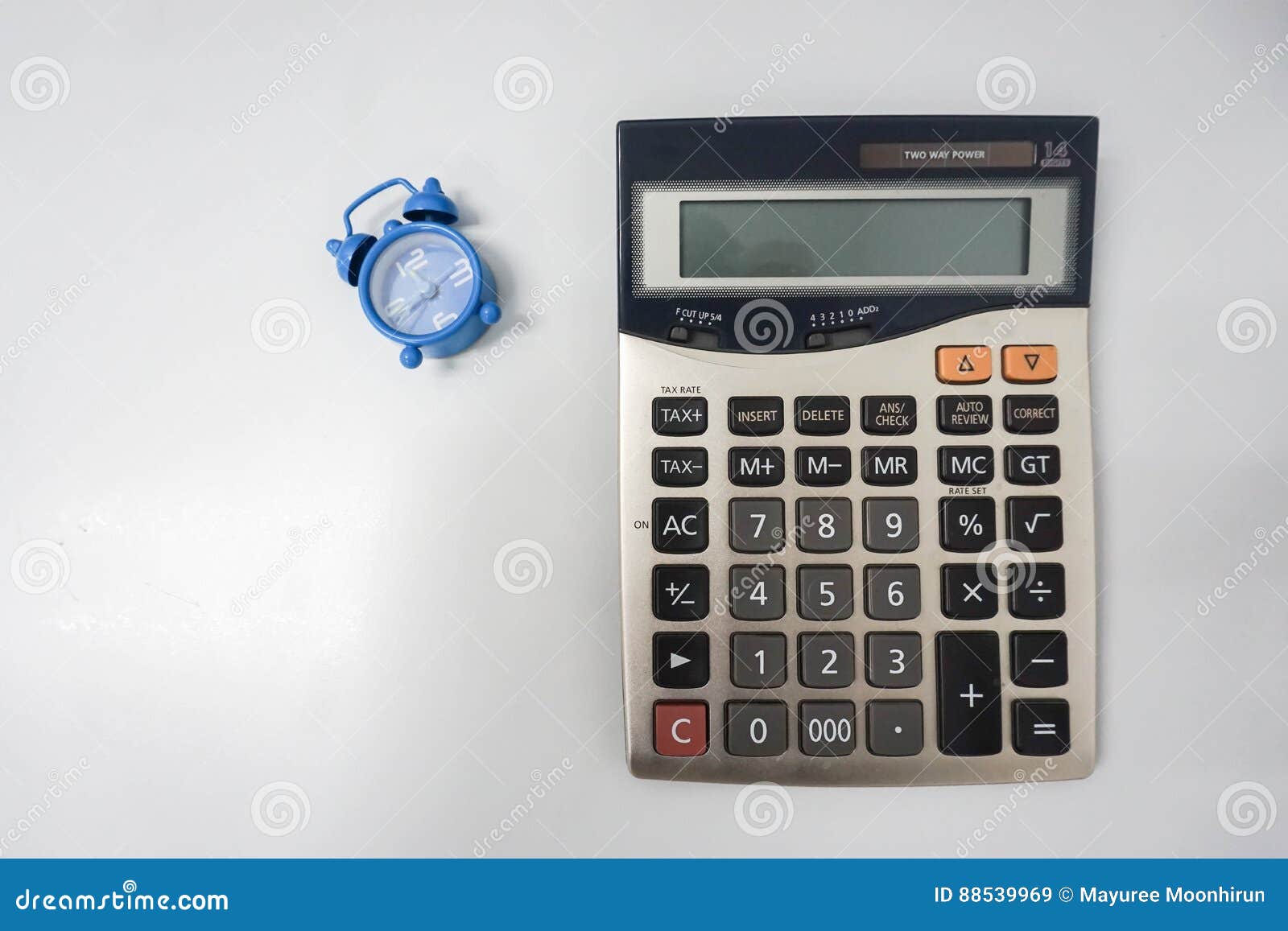 Calculator for Accounting with Clock As Deadline Stock Image - Image of ...