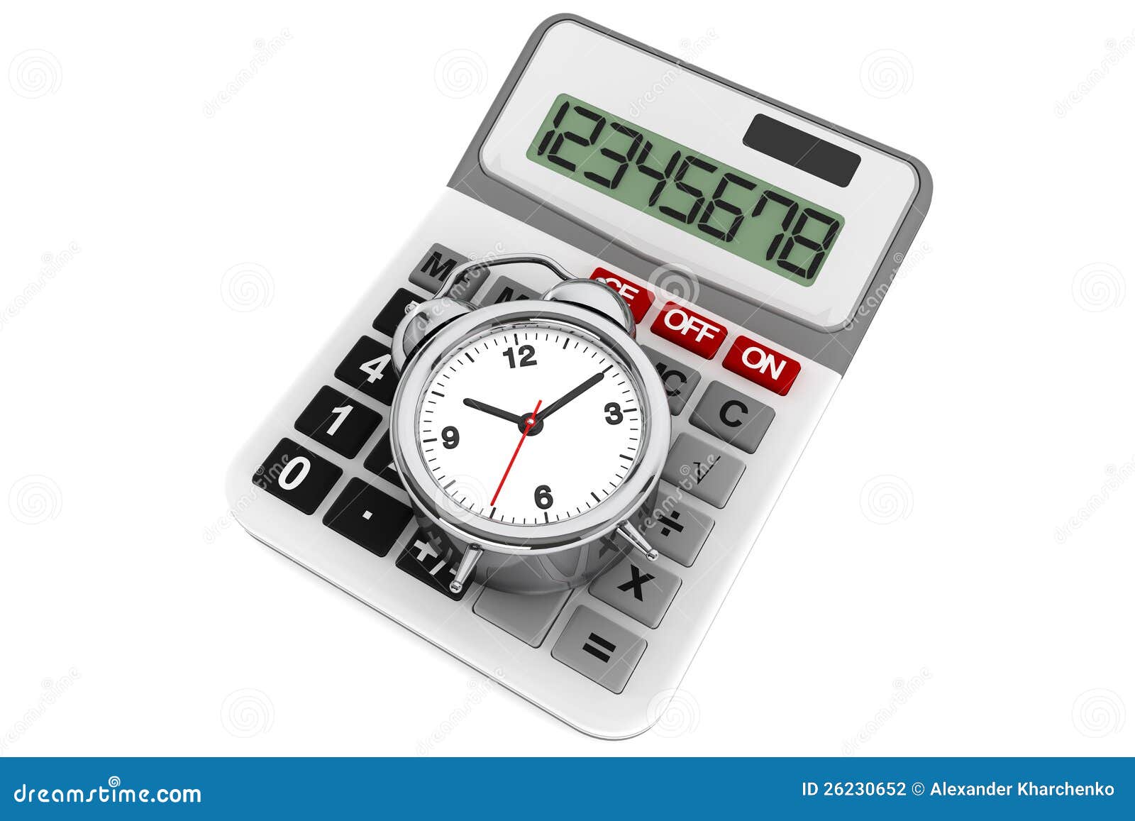 Calculator and alarm clock stock illustration. Illustration of ...