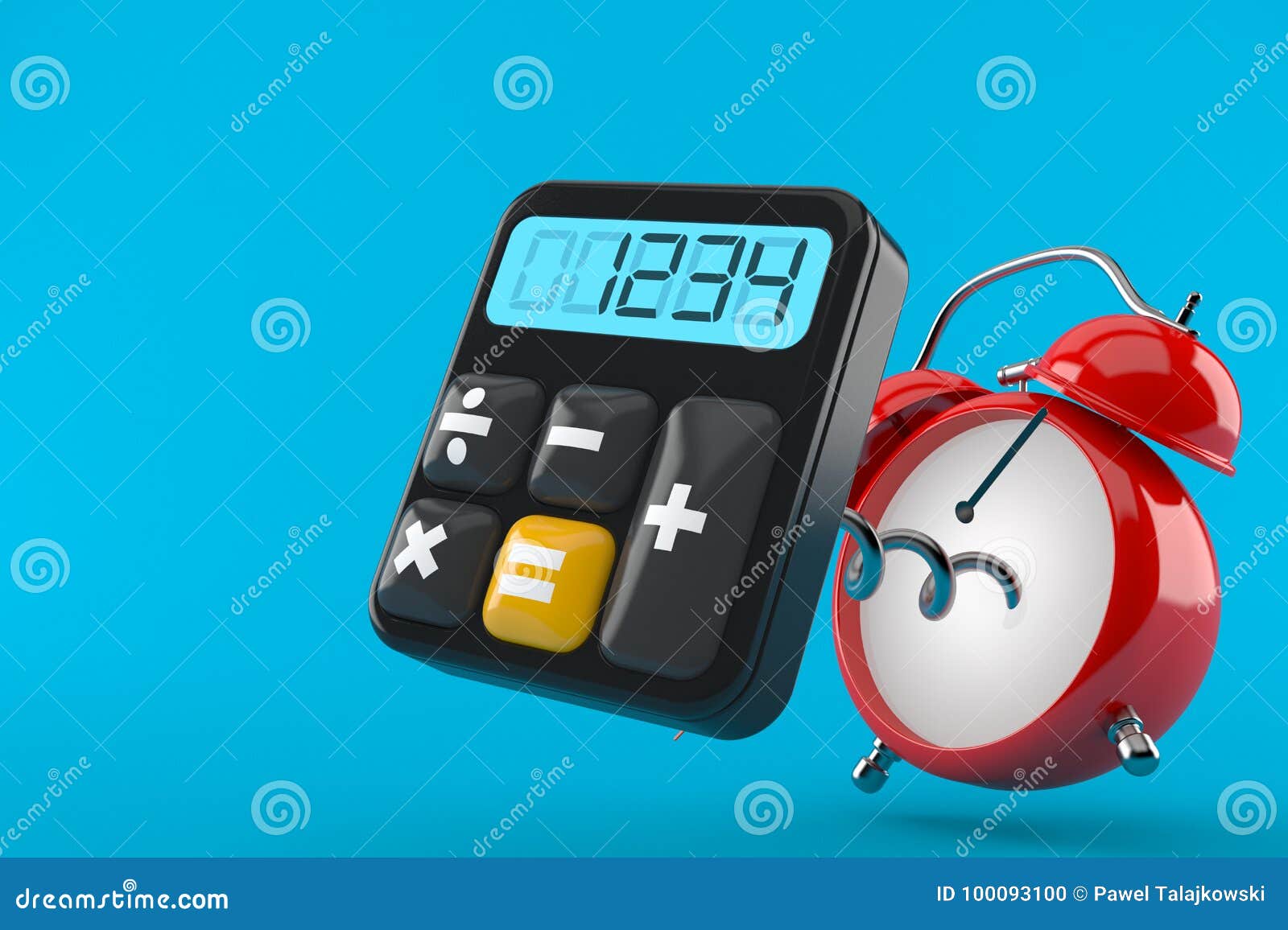 Calculator with Alarm Clock Stock Illustration - Illustration of ...