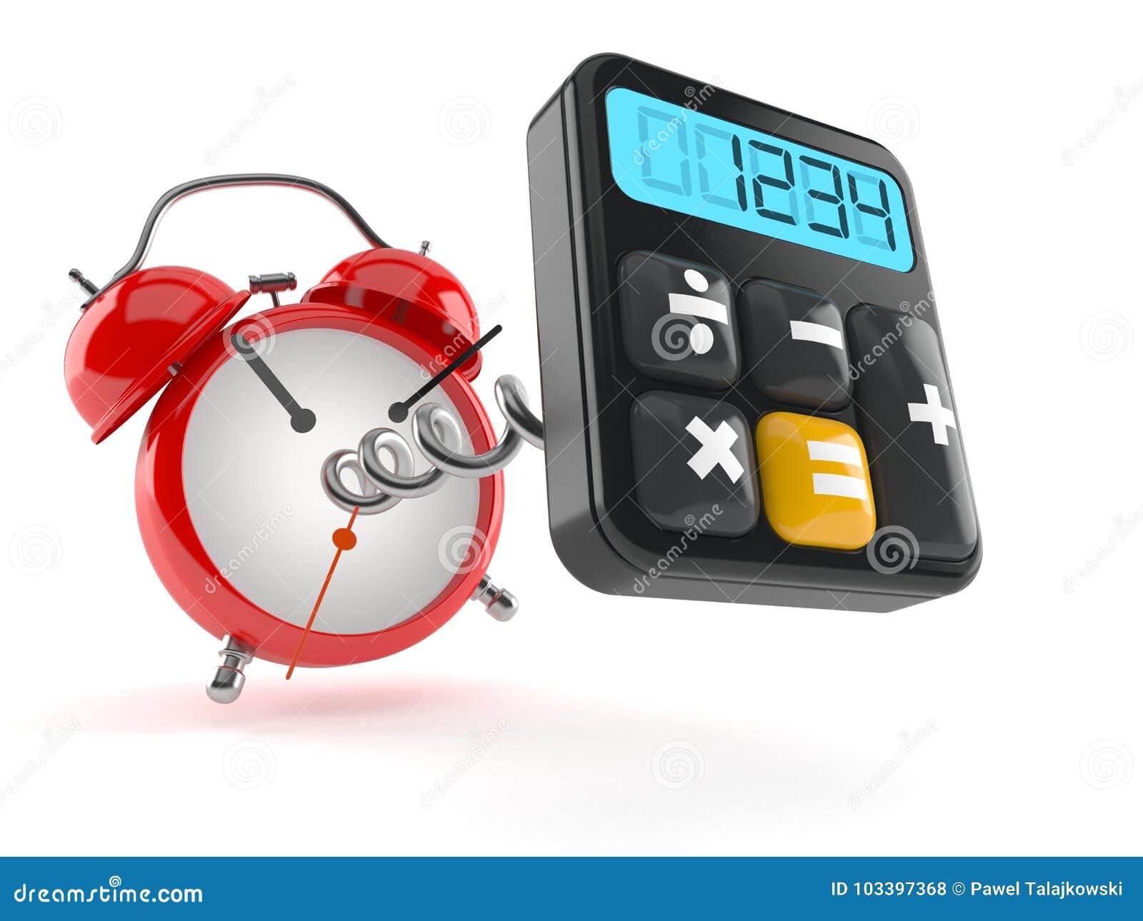 Calculator with Alarm Clock Stock Illustration - Illustration of ...